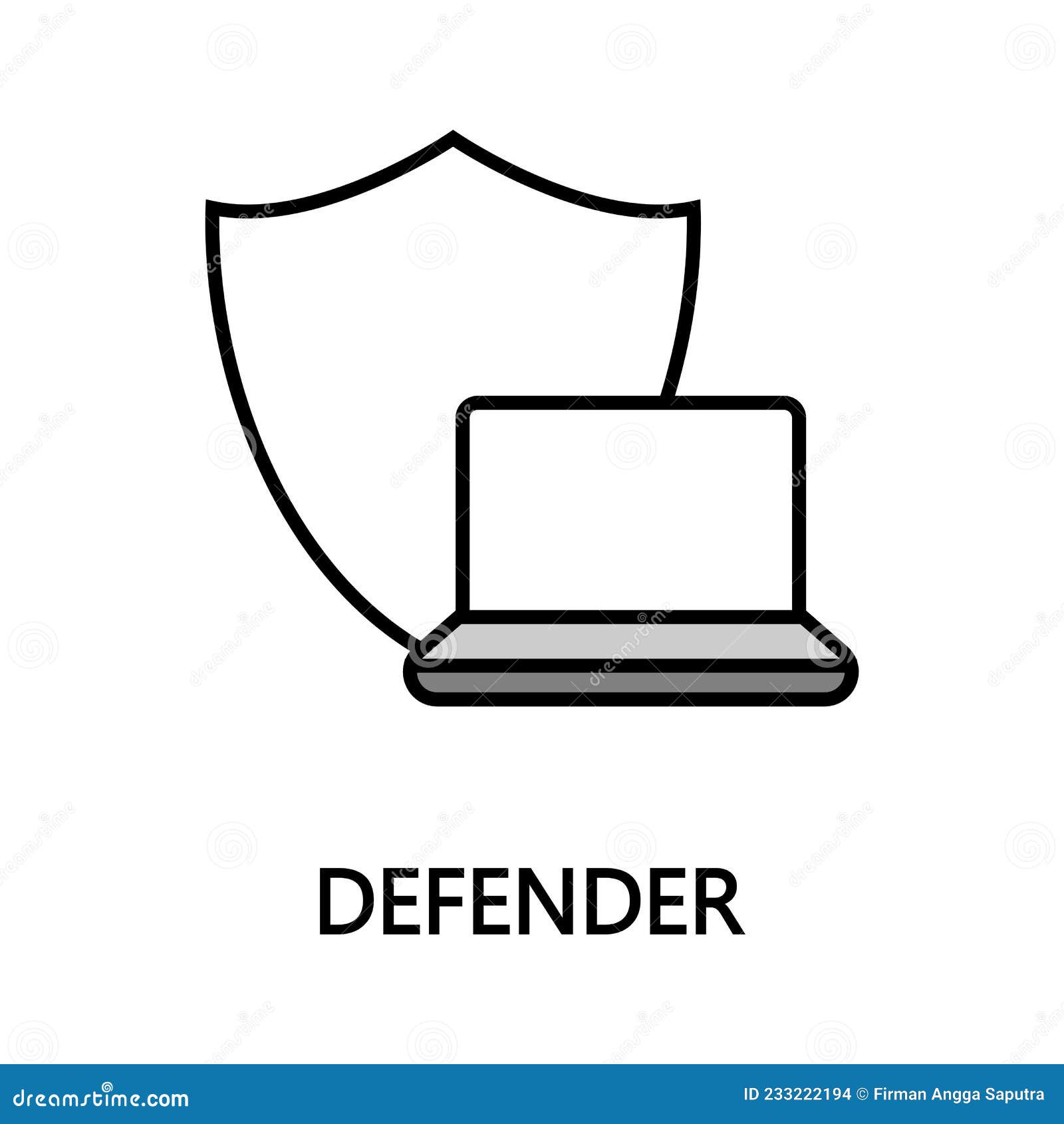 Laptop Defender Icon. Trendy Flat Vector Laptop Defender Icon on White ...