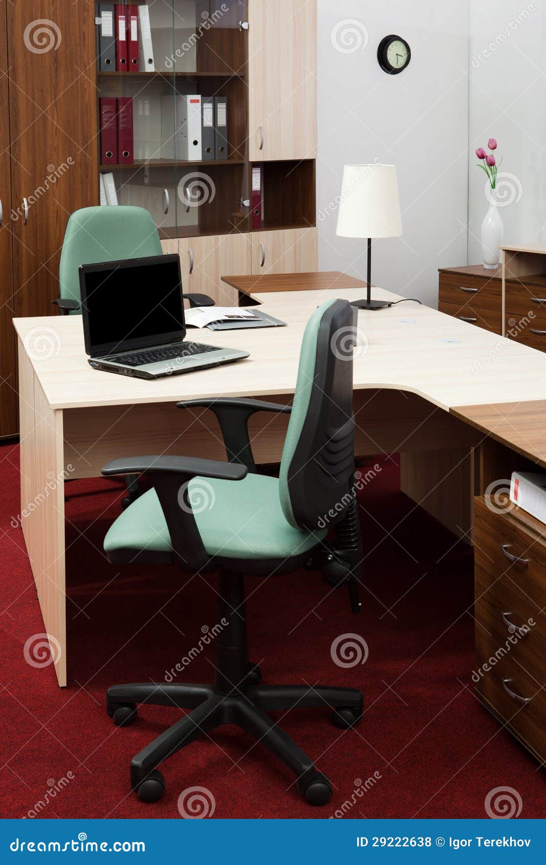 Laptop on a desk stock photo. Image of armchair, interior - 29222638