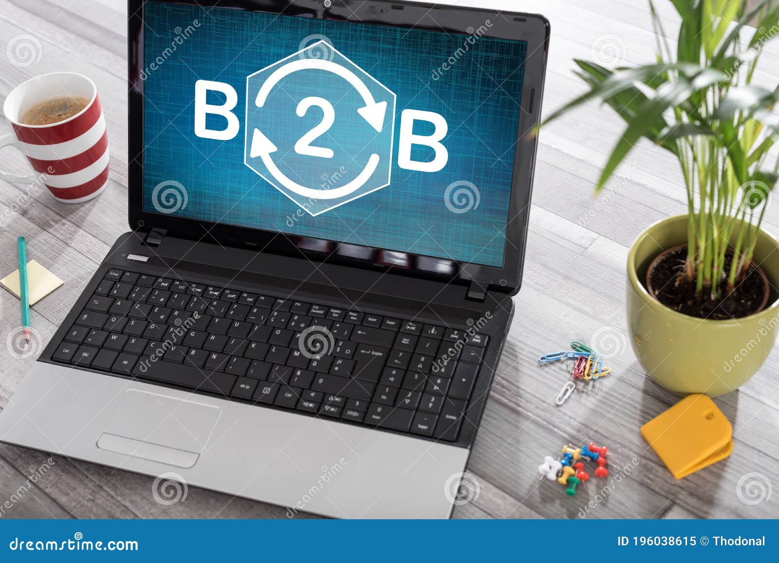 B2b concept on a laptop stock image. Image of partner - 196038615