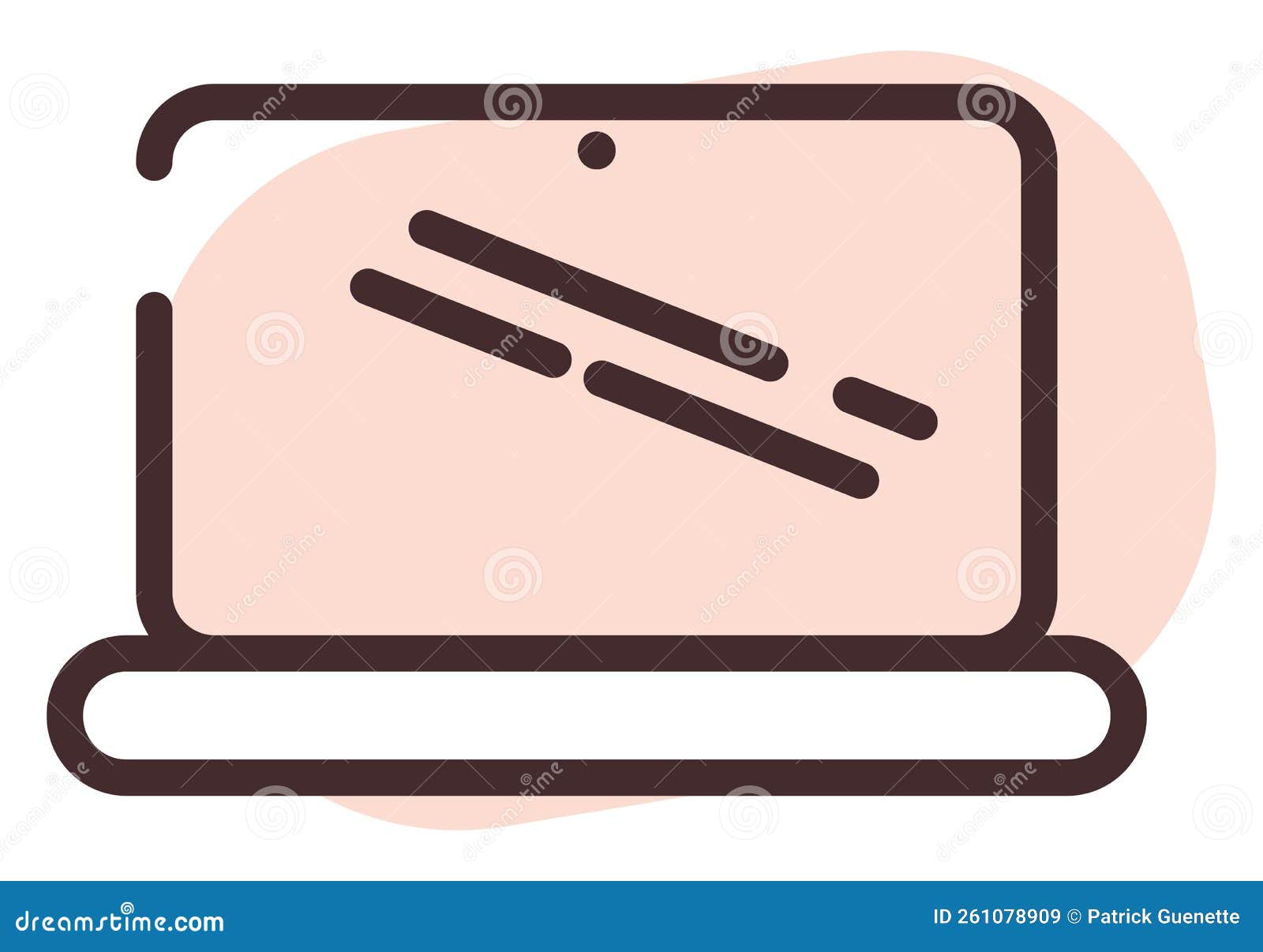 Laptop device, icon stock vector. Illustration of prototype - 261078909