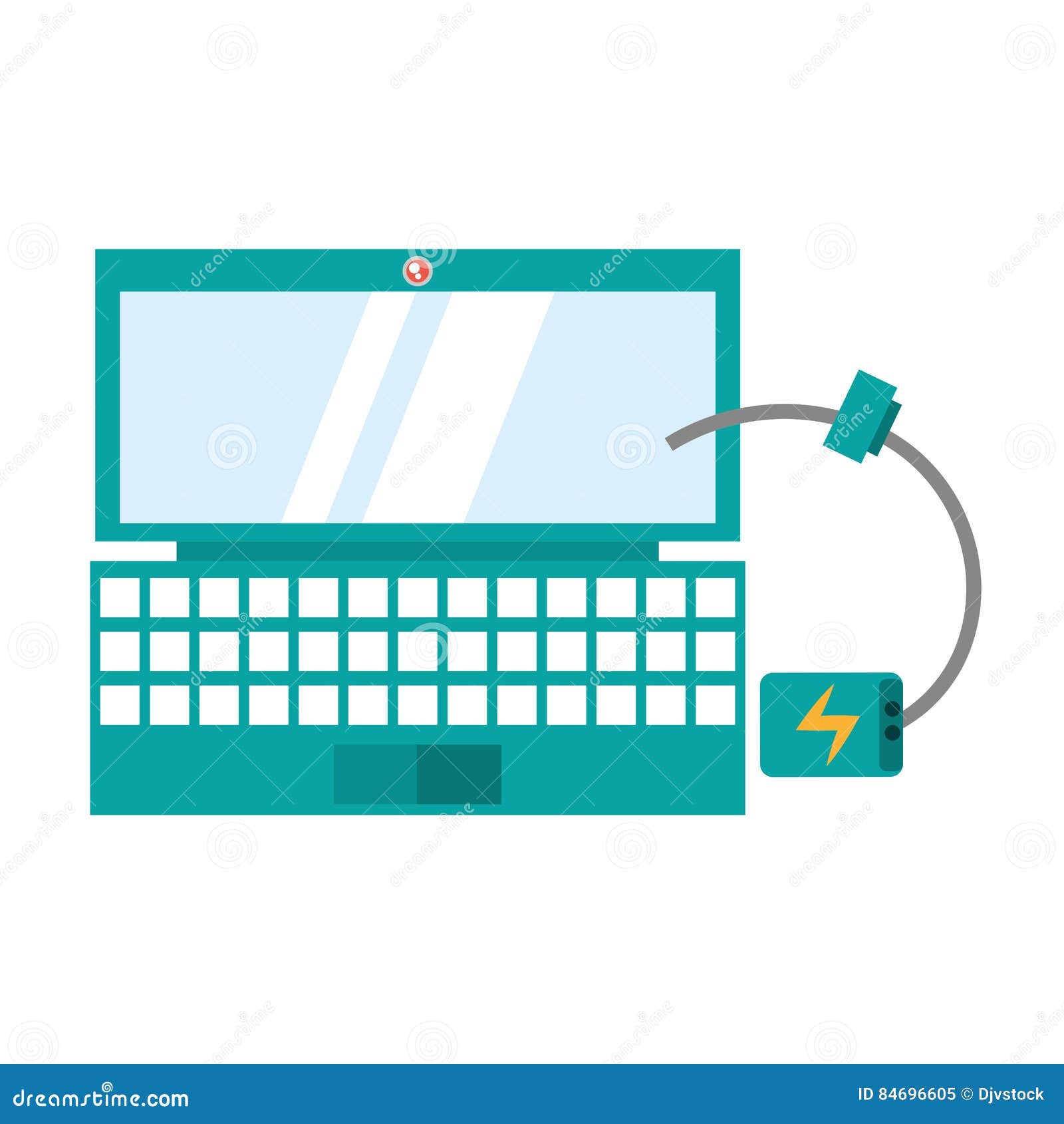 Laptop Device Technology Digital Cable Charger Stock Illustration ...