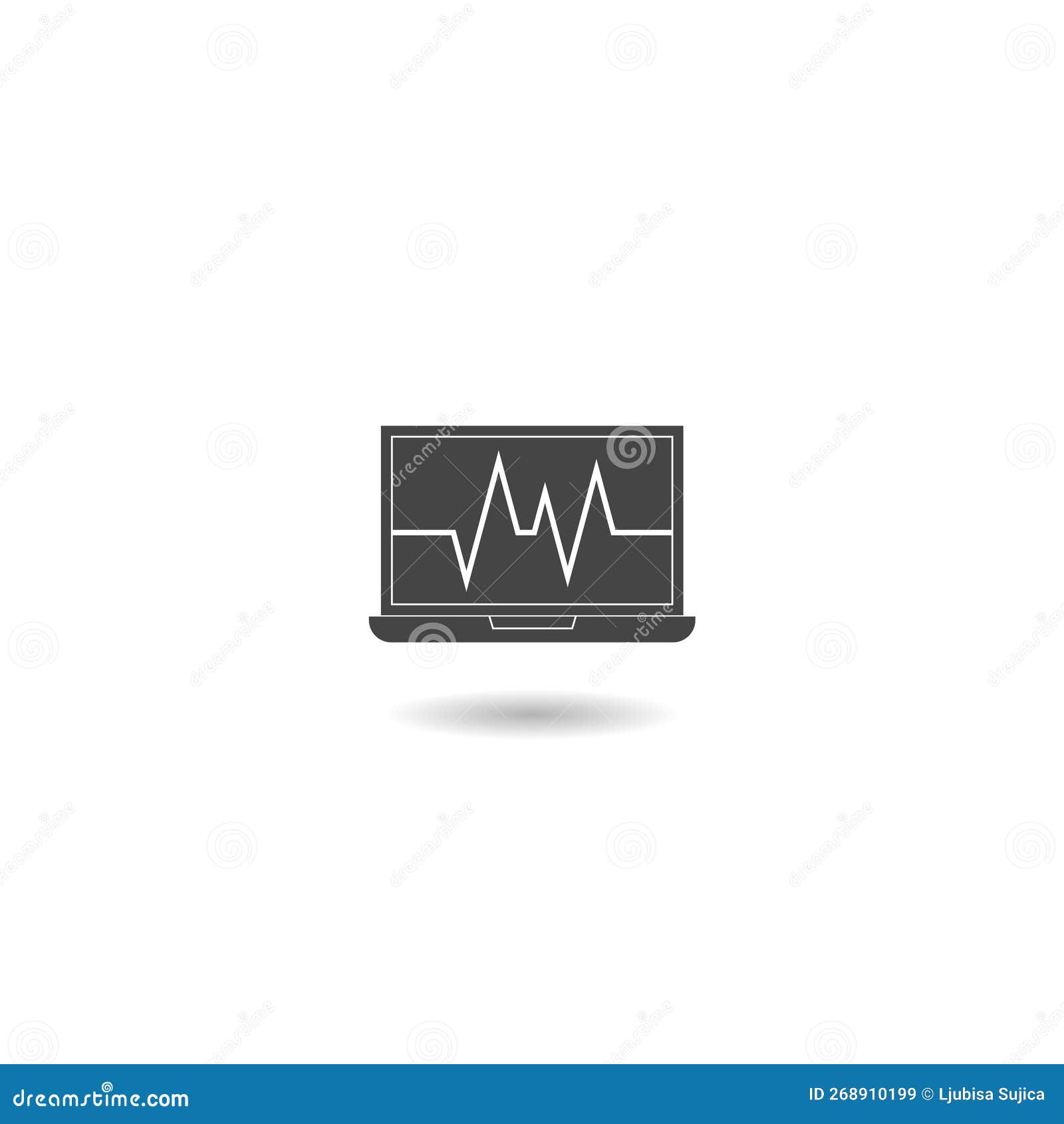 Laptop Diagnostics Icon with Shadow Stock Vector - Illustration of ...