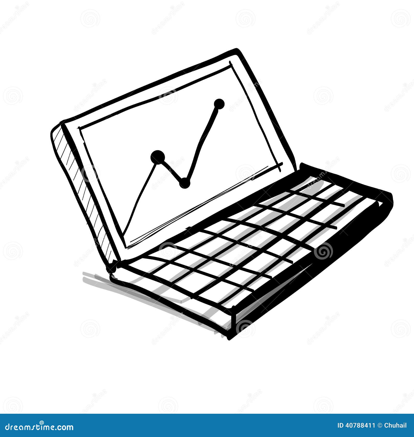 Laptop with Diagram and Chart Stock Vector - Illustration of template ...