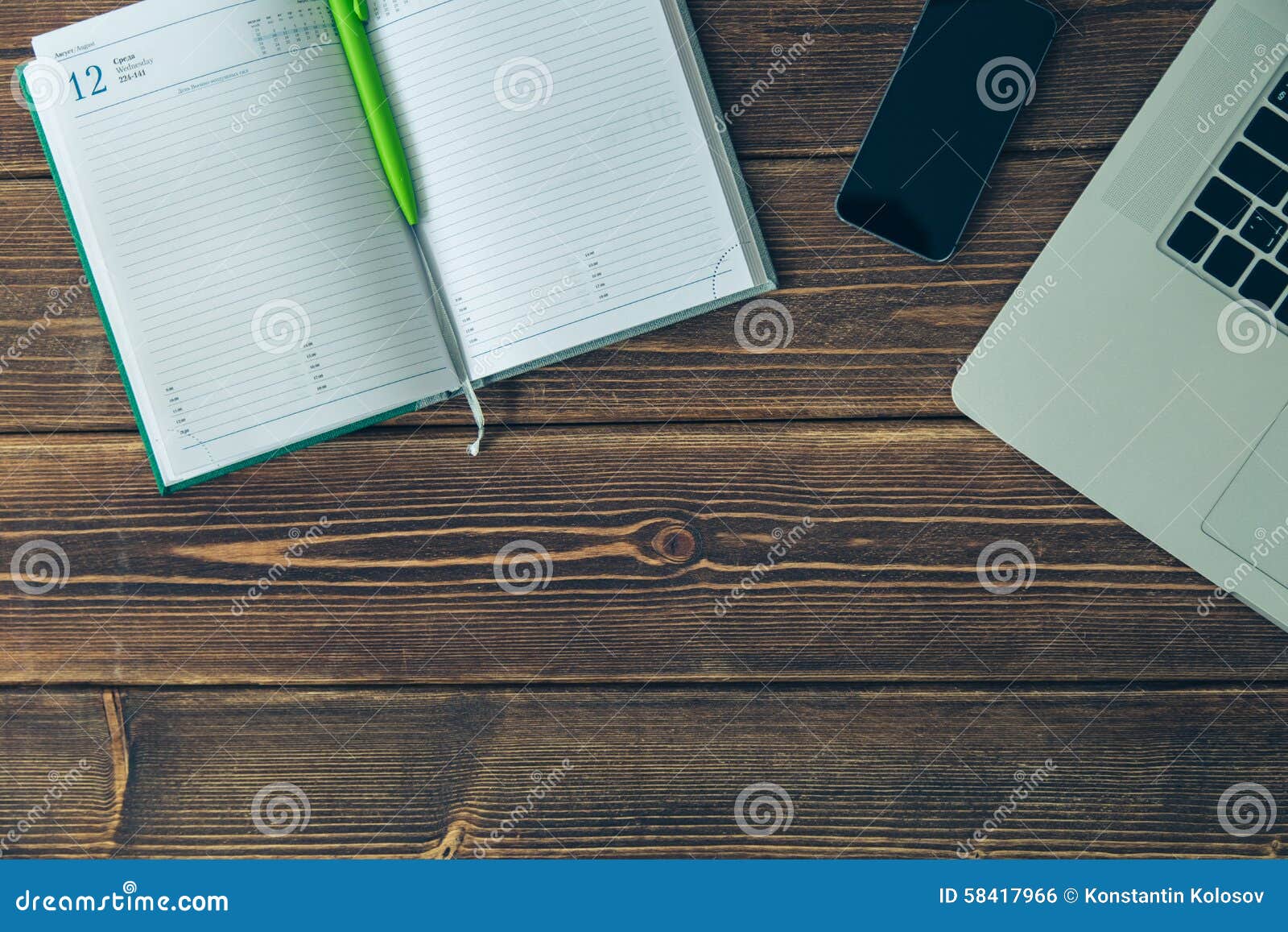 Laptop and Diary on the Desk Stock Photo - Image of laptop, blank: 58417966