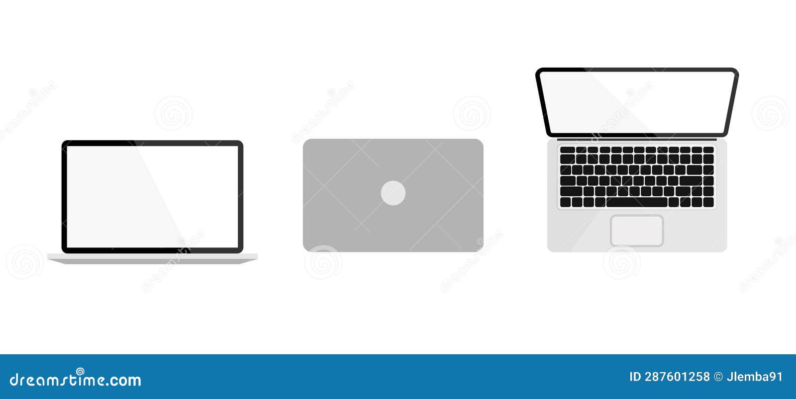 Laptop from Different Angles or Position. Stock Vector - Illustration ...