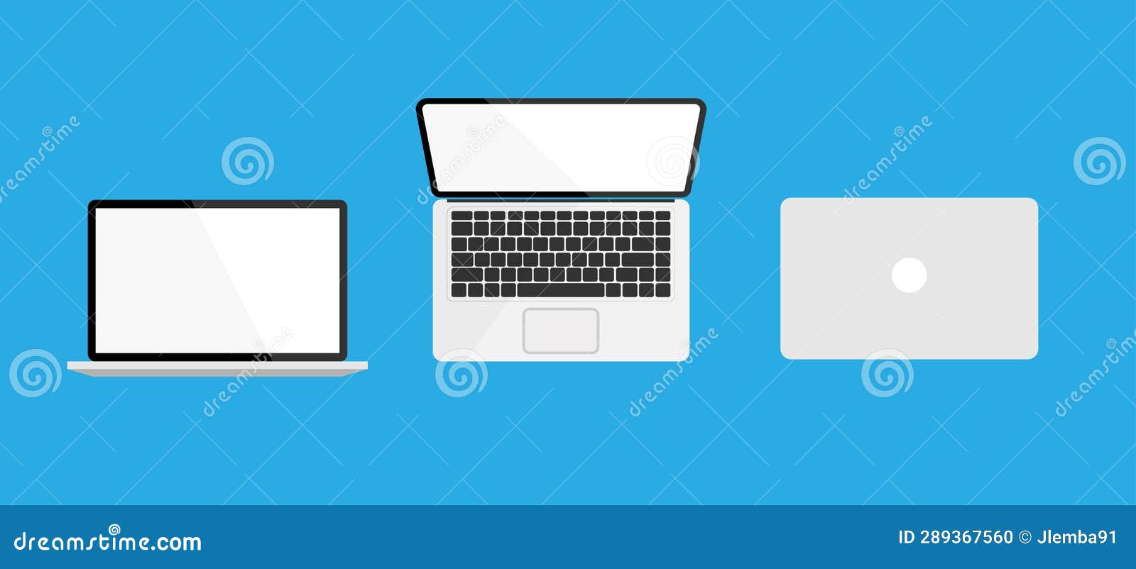 Laptop from Different Angles or Position. Stock Illustration ...