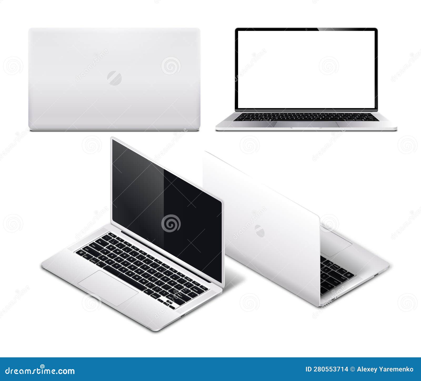 Laptop of Different Angles Set Stock Vector - Illustration of monitor ...