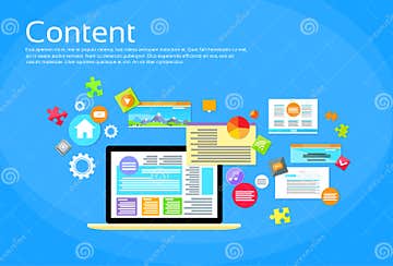 Laptop Digital Content Web Site Page Stock Vector - Illustration of ...
