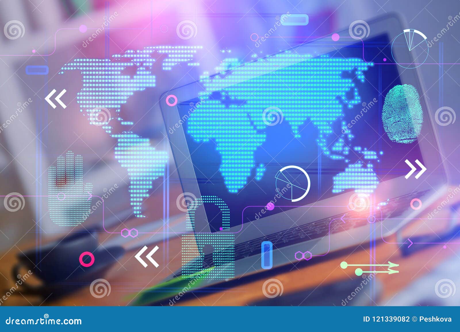 Laptop and Digital Technology Illustration Stock Photo - Image of ...