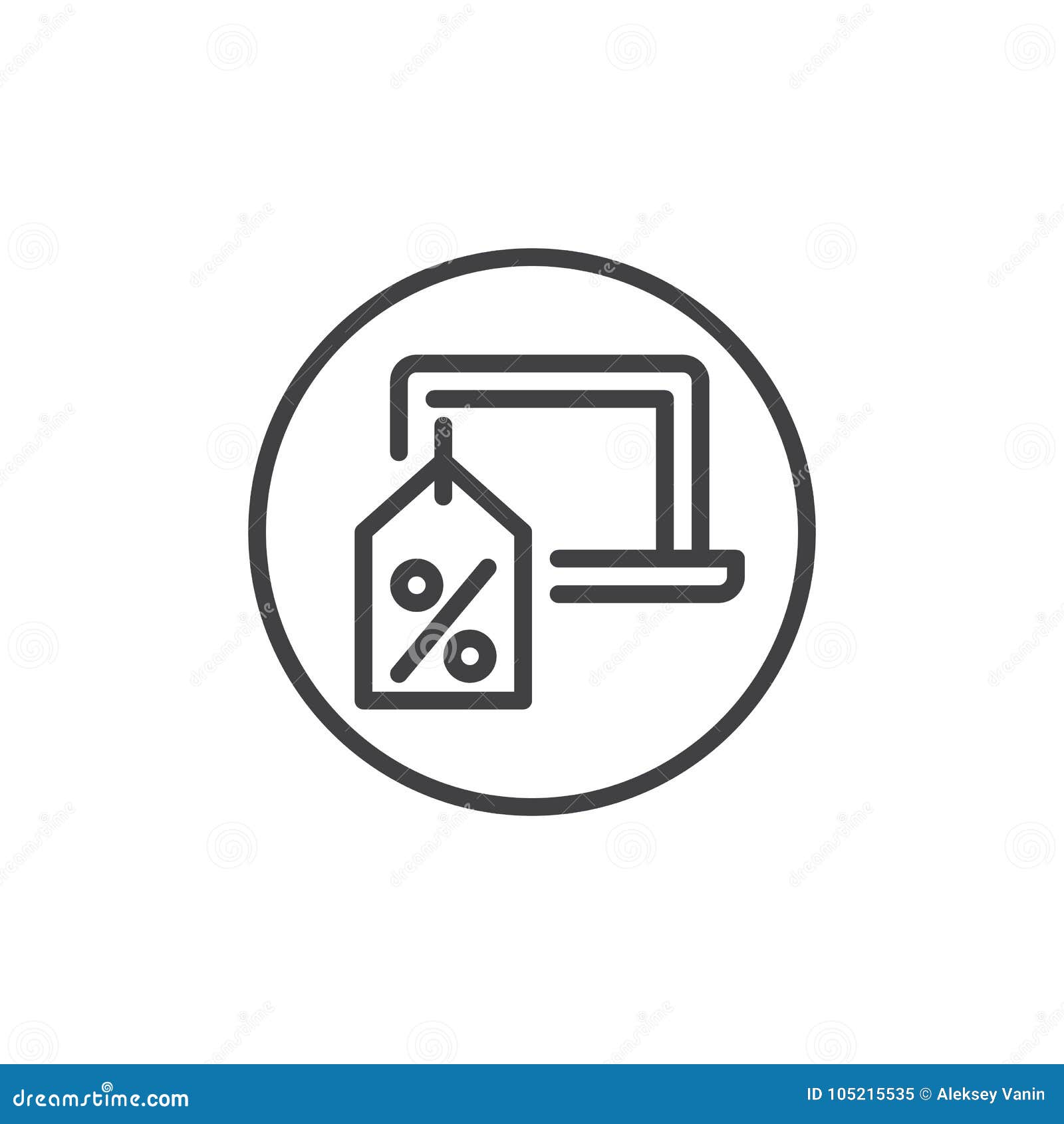 Laptop with Discount Price Tag Line Icon Stock Vector - Illustration of ... Laptop with Discount Price Tag Line Icon Stock Vector - Illustration of ...