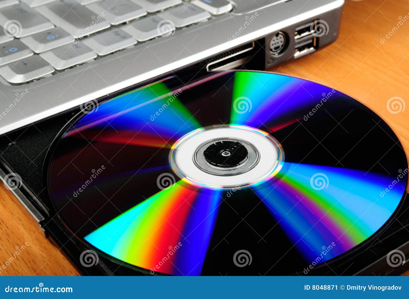 Laptop with disk stock image. Image of hardware, personal - 8048871