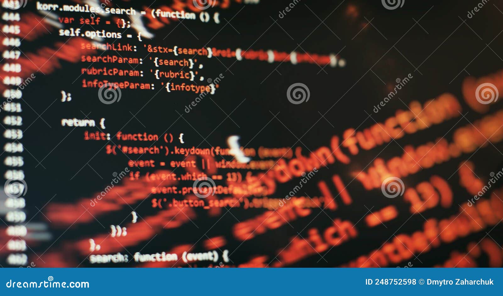 Laptop Display Closeup Photo. Information Technology Website Coding Standards for Web Design ...