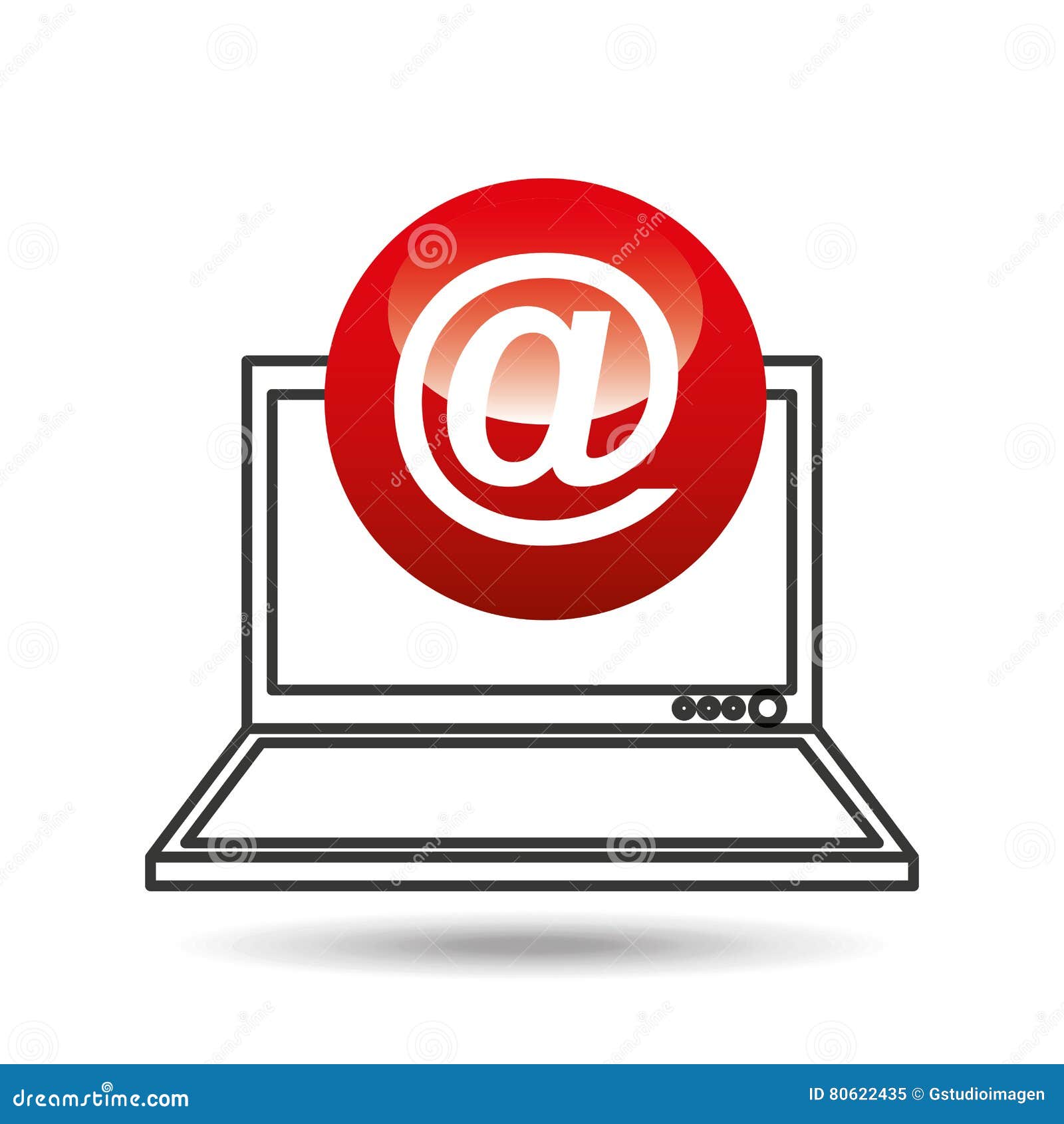 Laptop Display Concept Mail Media Design Stock Illustration ...