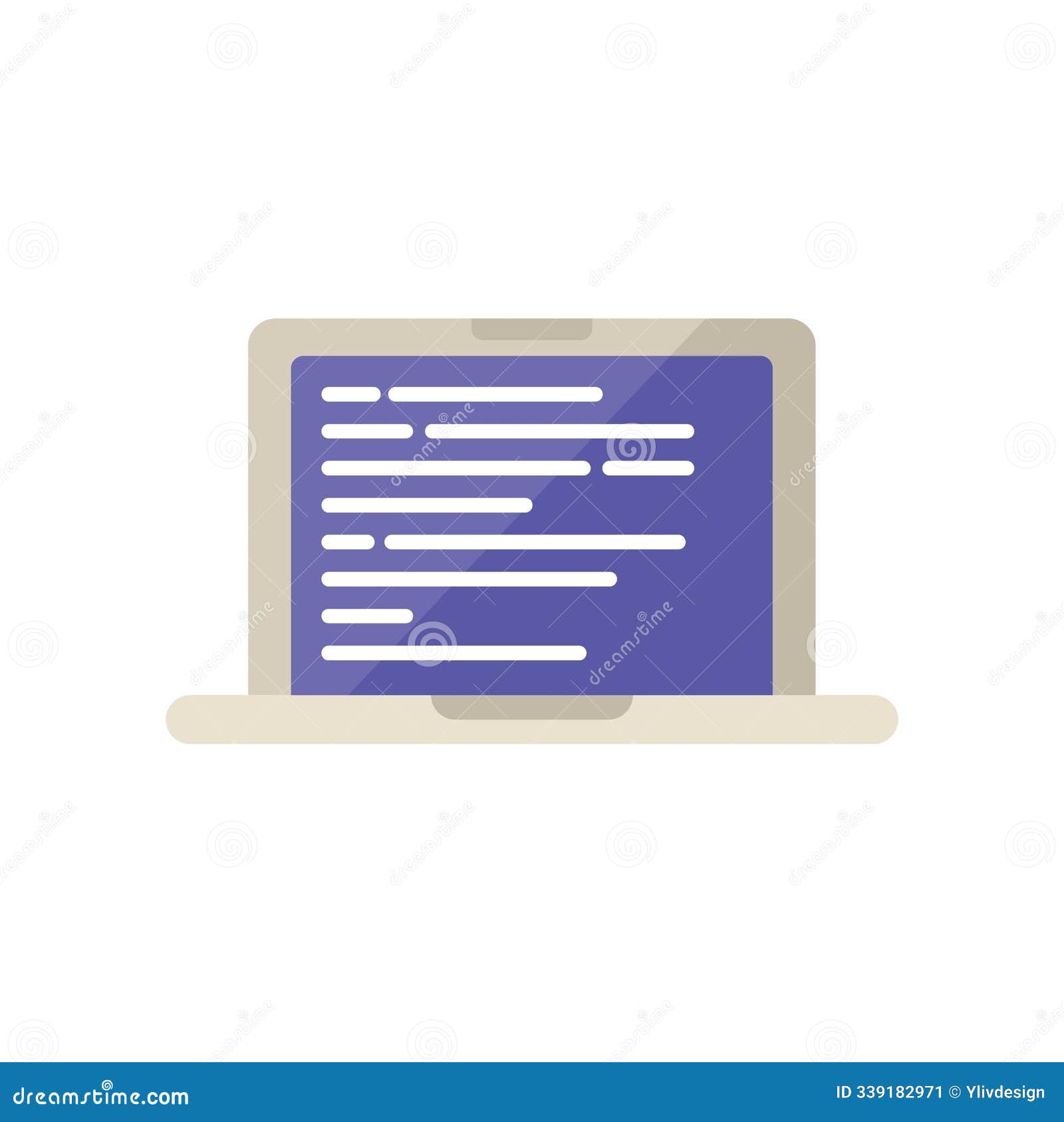 Laptop Showing Programming Code on Screen Stock Illustration - Illustration of digital, modern ...