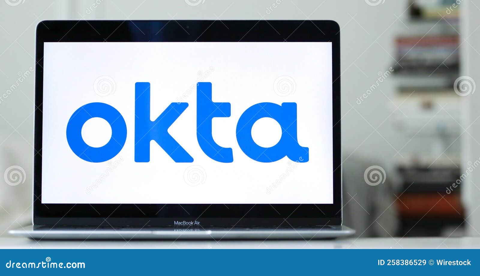 Laptop Displaying the Logo of Okta Company Editorial Stock Image ...