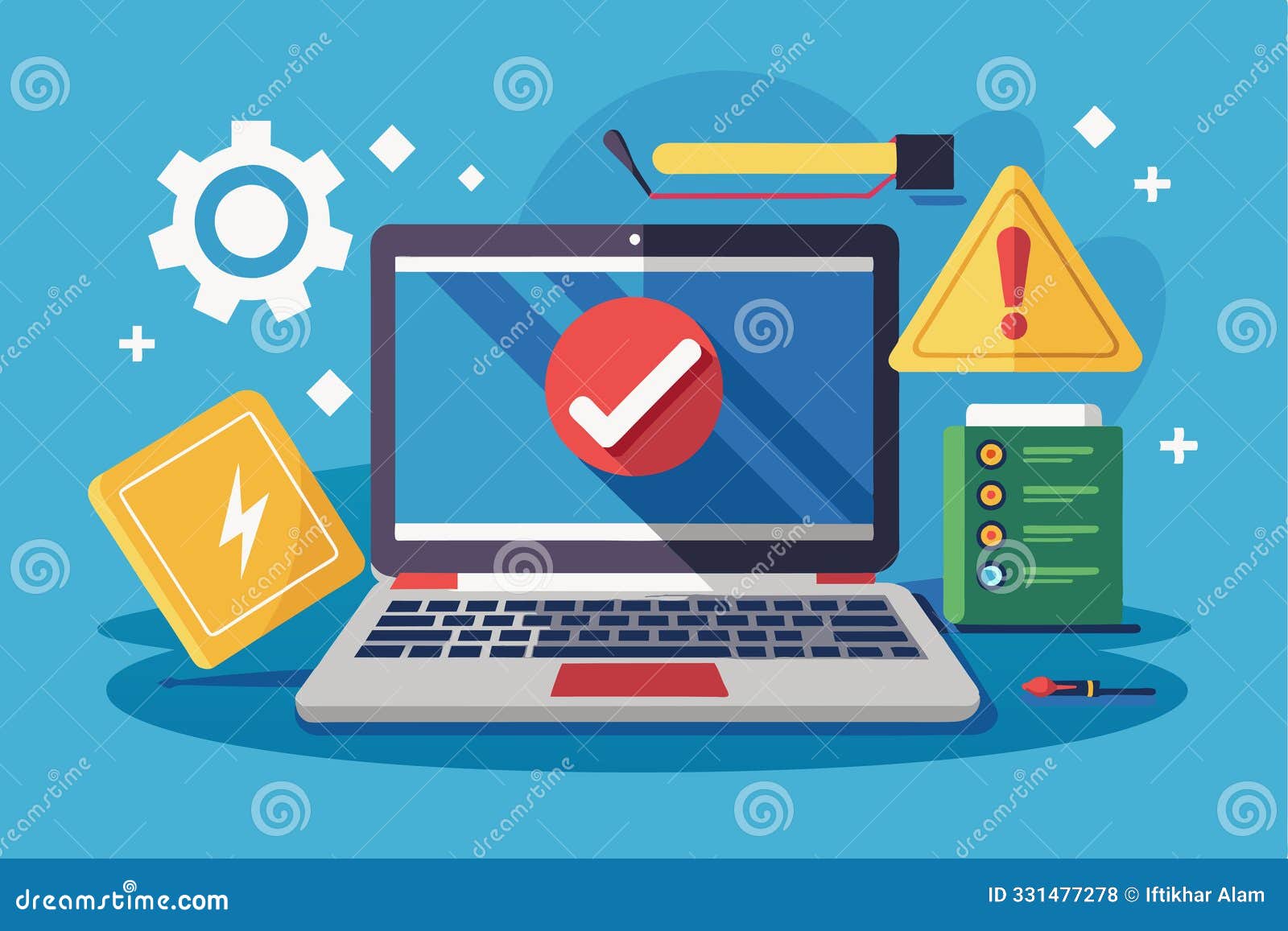 A Laptop Displays a Data Error Message Amidst Various Maintenance Tools ...