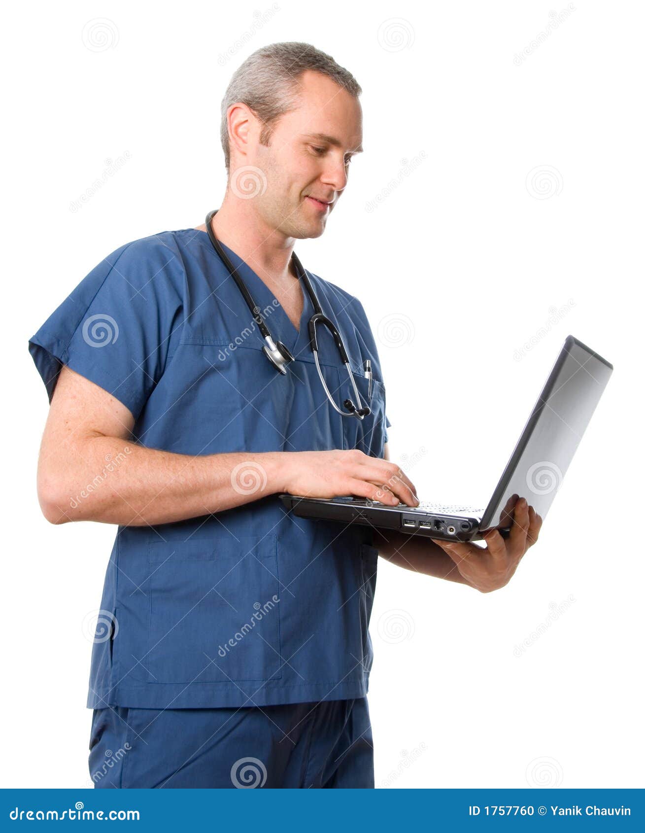 Laptop doctor stock photo. Image of uniform, prescription - 1757760