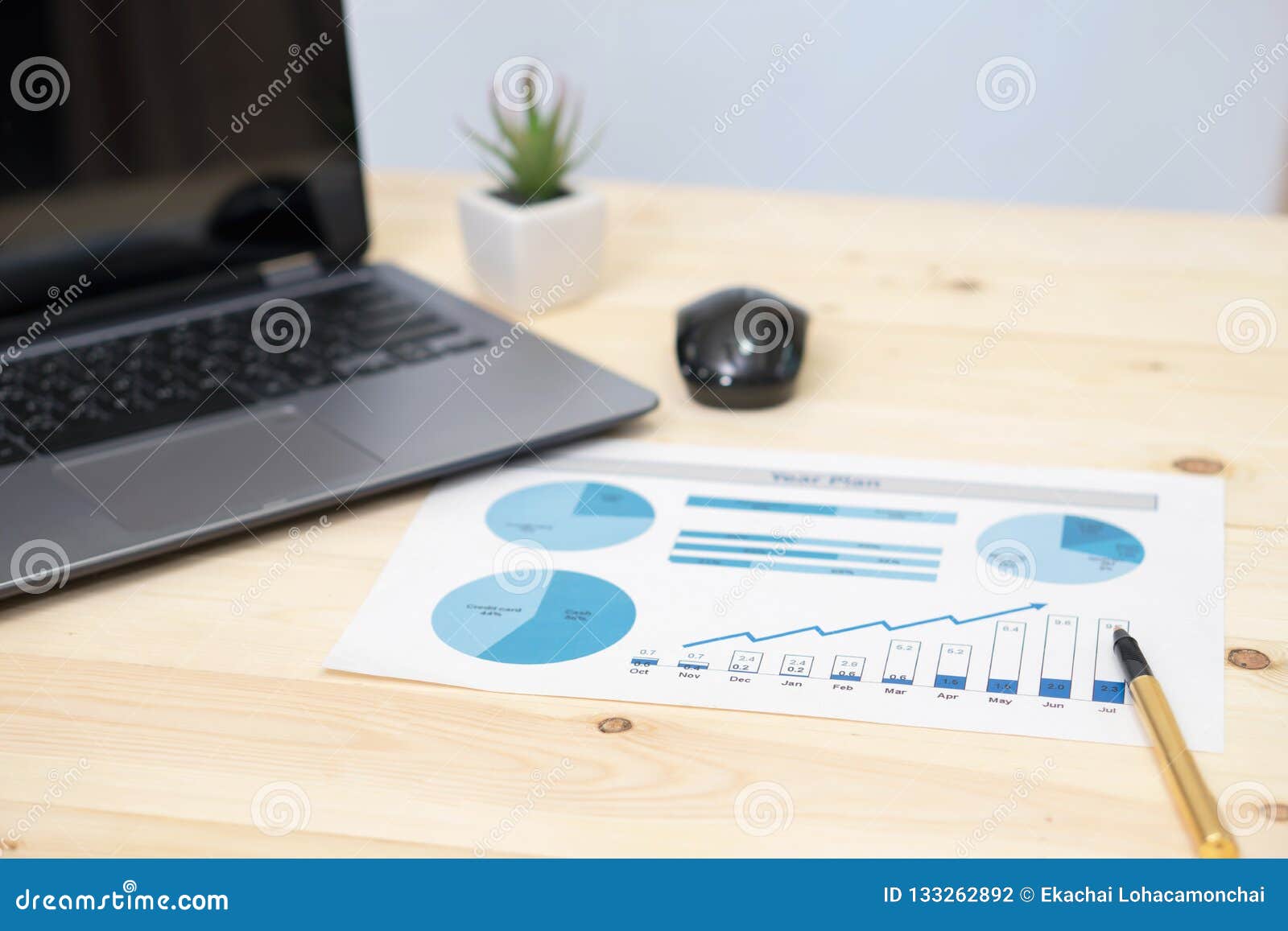 Laptop and Document on the Office Stock Photo - Image of communications ...