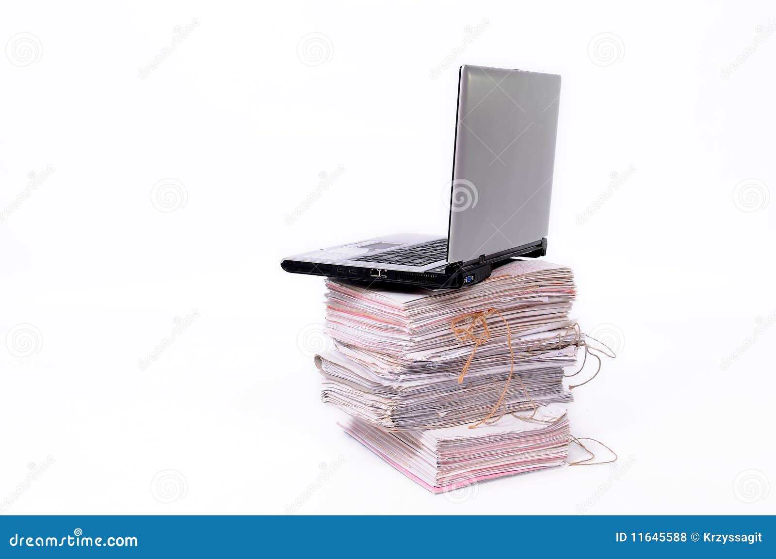 Laptop and documents stock photo. Image of object, corporation - 11645588