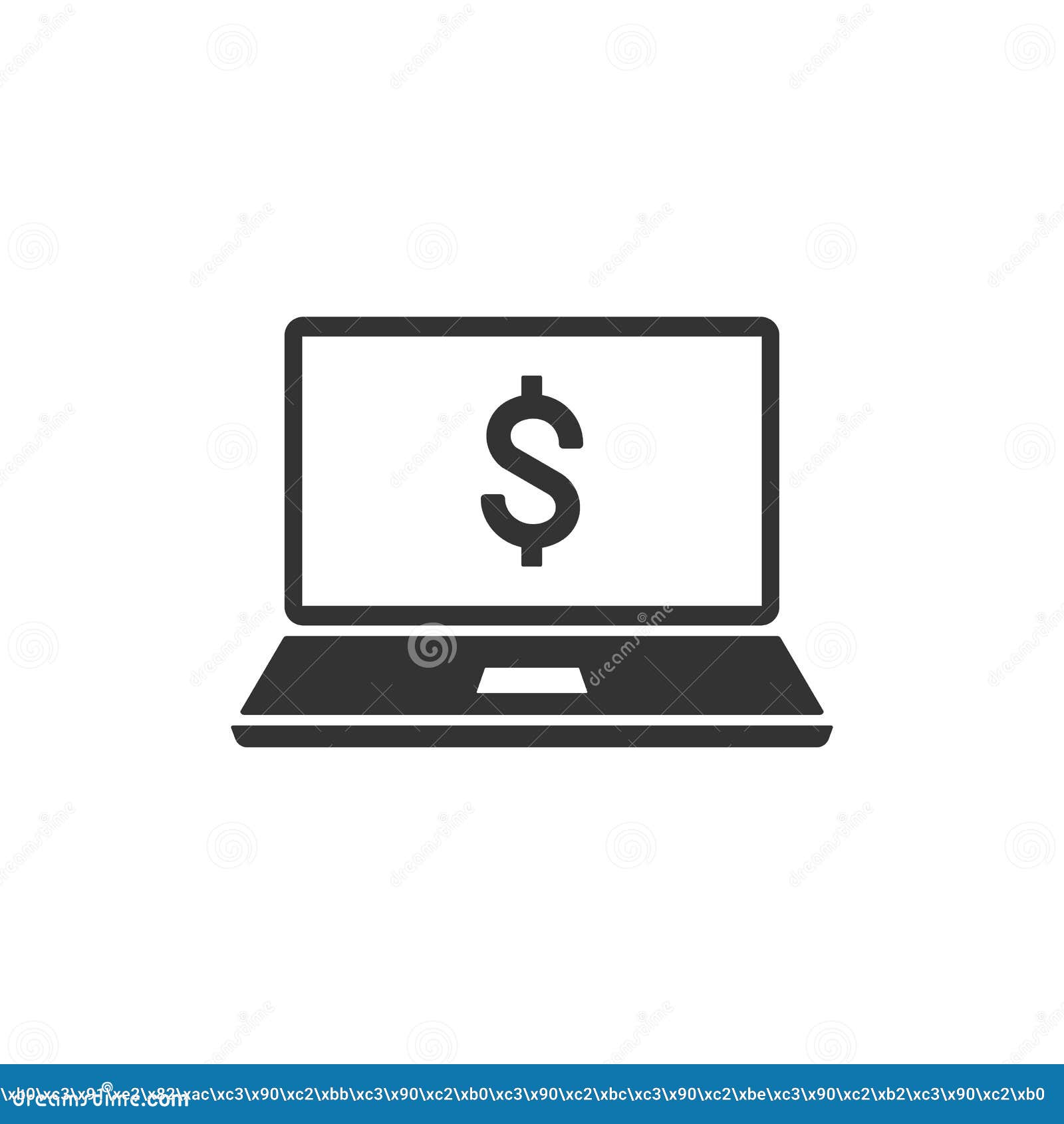 Laptop with Dollar Sign on Screen Icon Stock Vector - Illustration of ...