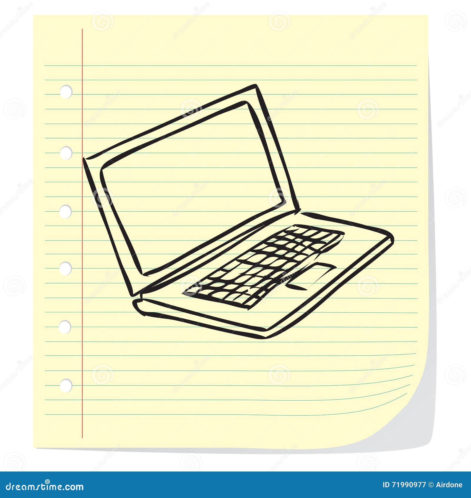 Laptop Doodle Illustration stock vector. Illustration of computer ...