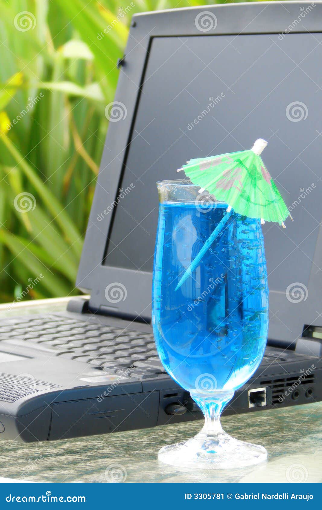 Laptop and drink stock image. Image of business, working - 3305781