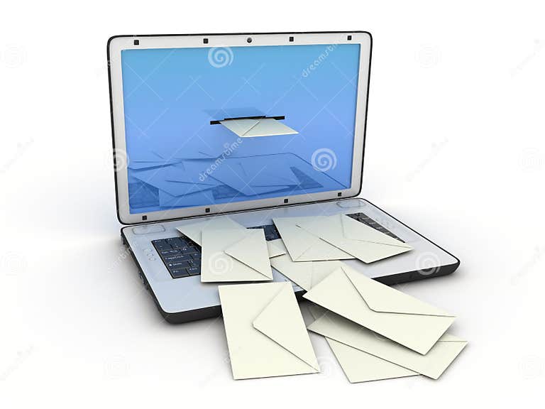 Laptop E-mail stock illustration. Illustration of computer - 32740971