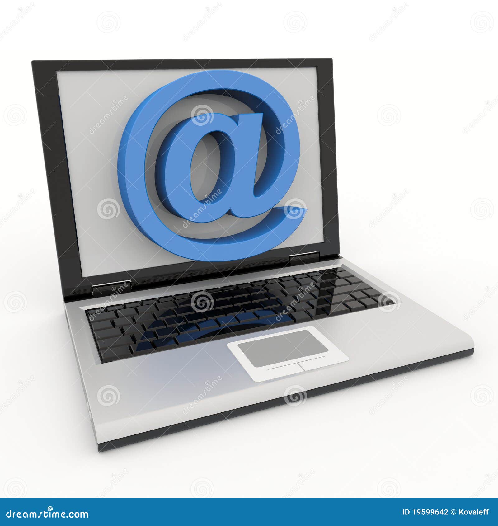 Laptop with E-mail Sign on the Screen. Stock Illustration ...