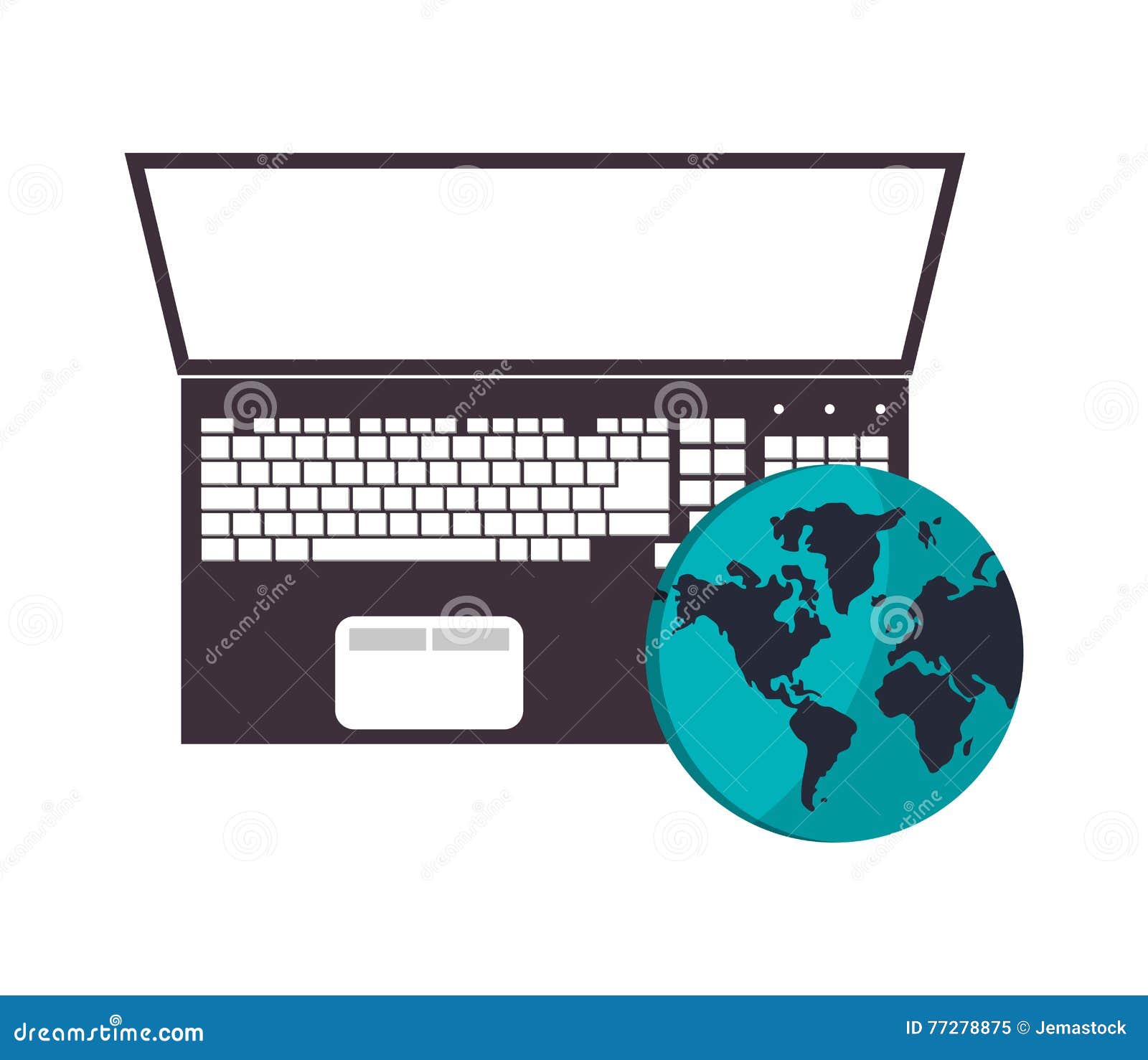 Laptop and Earth Globe Icon Stock Vector - Illustration of monitor ...