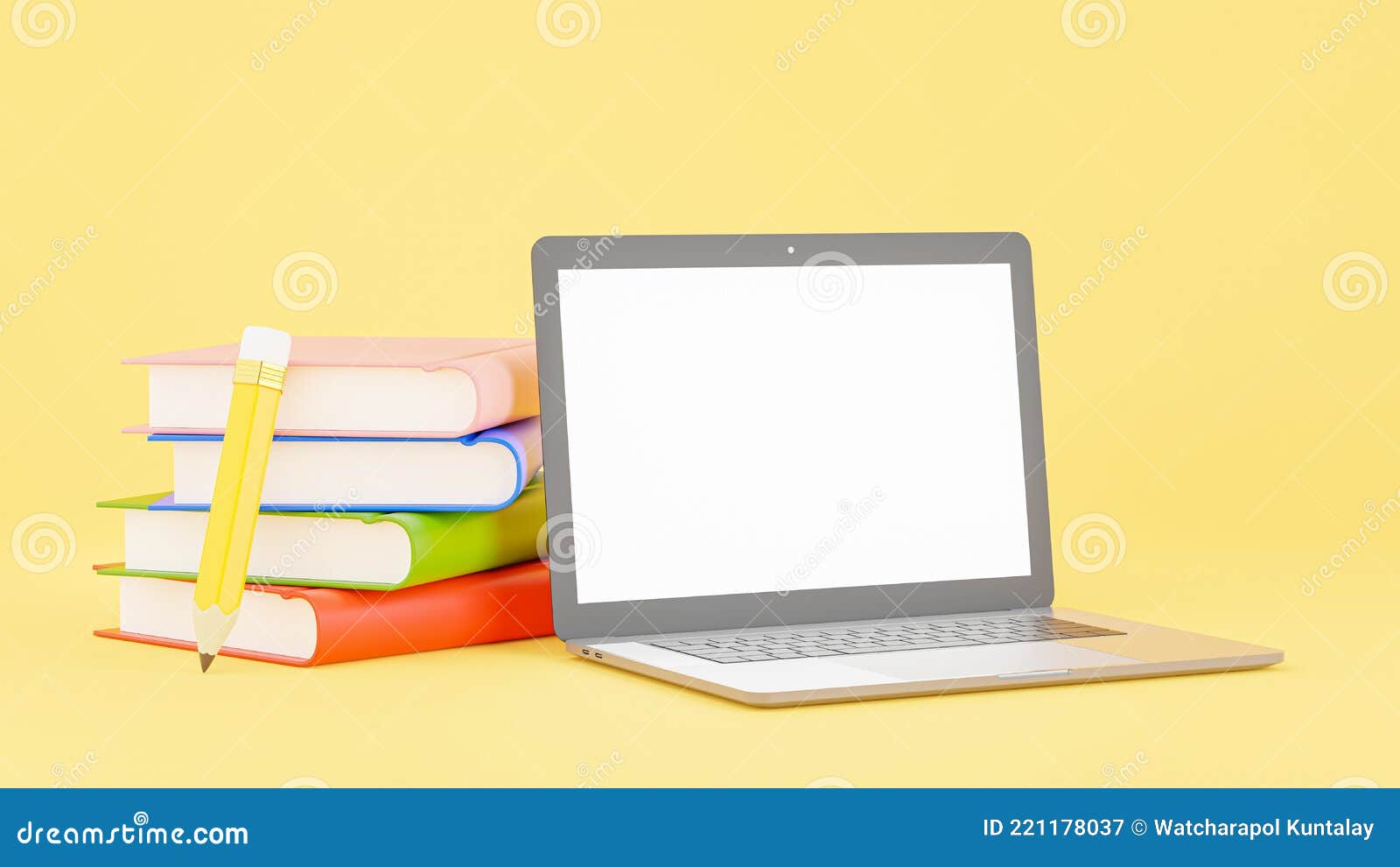 Laptop with Education Concept Stock Illustration - Illustration of ...