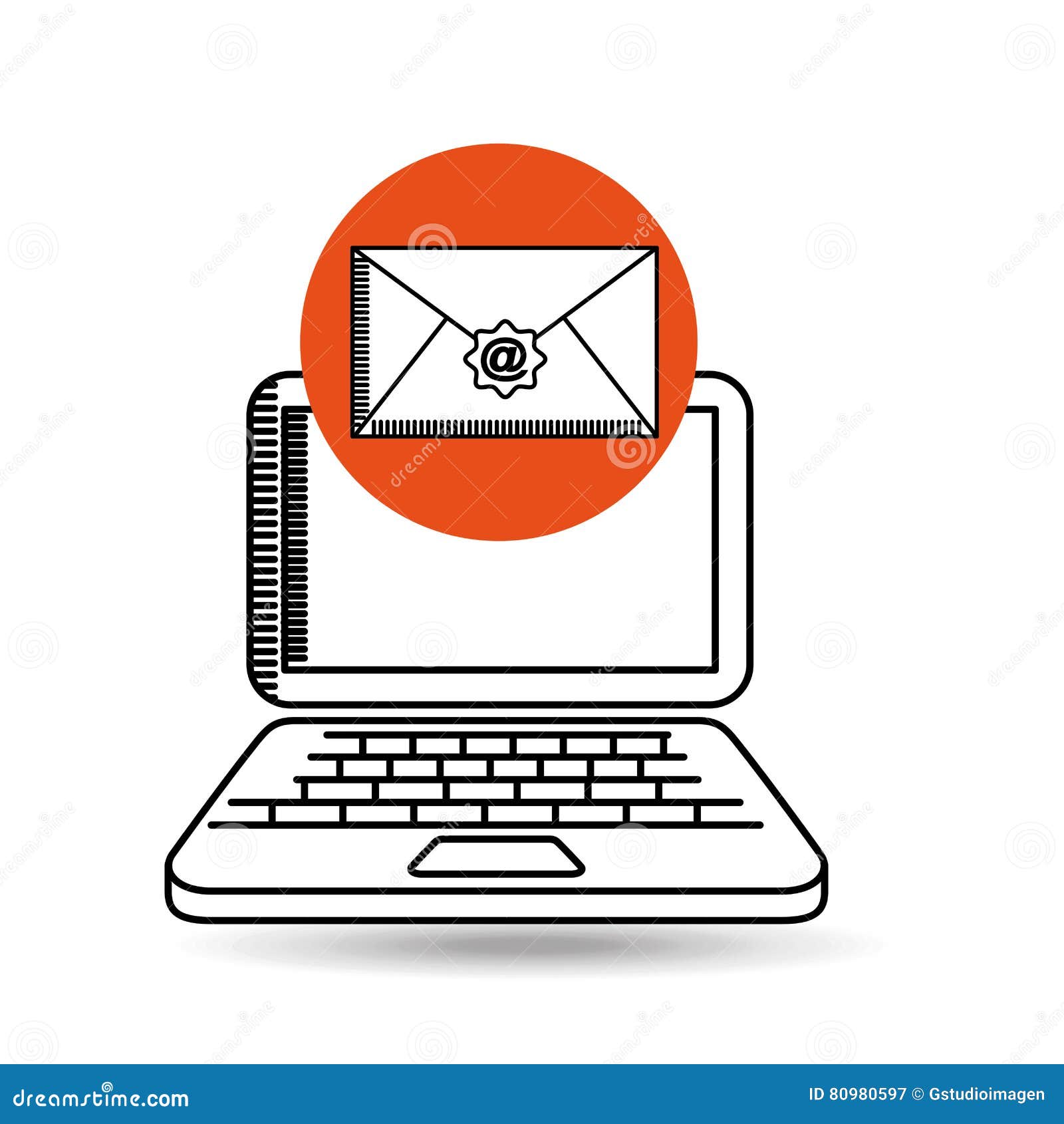 Laptop Email Concept Technology Message Graphic Stock Vector ...