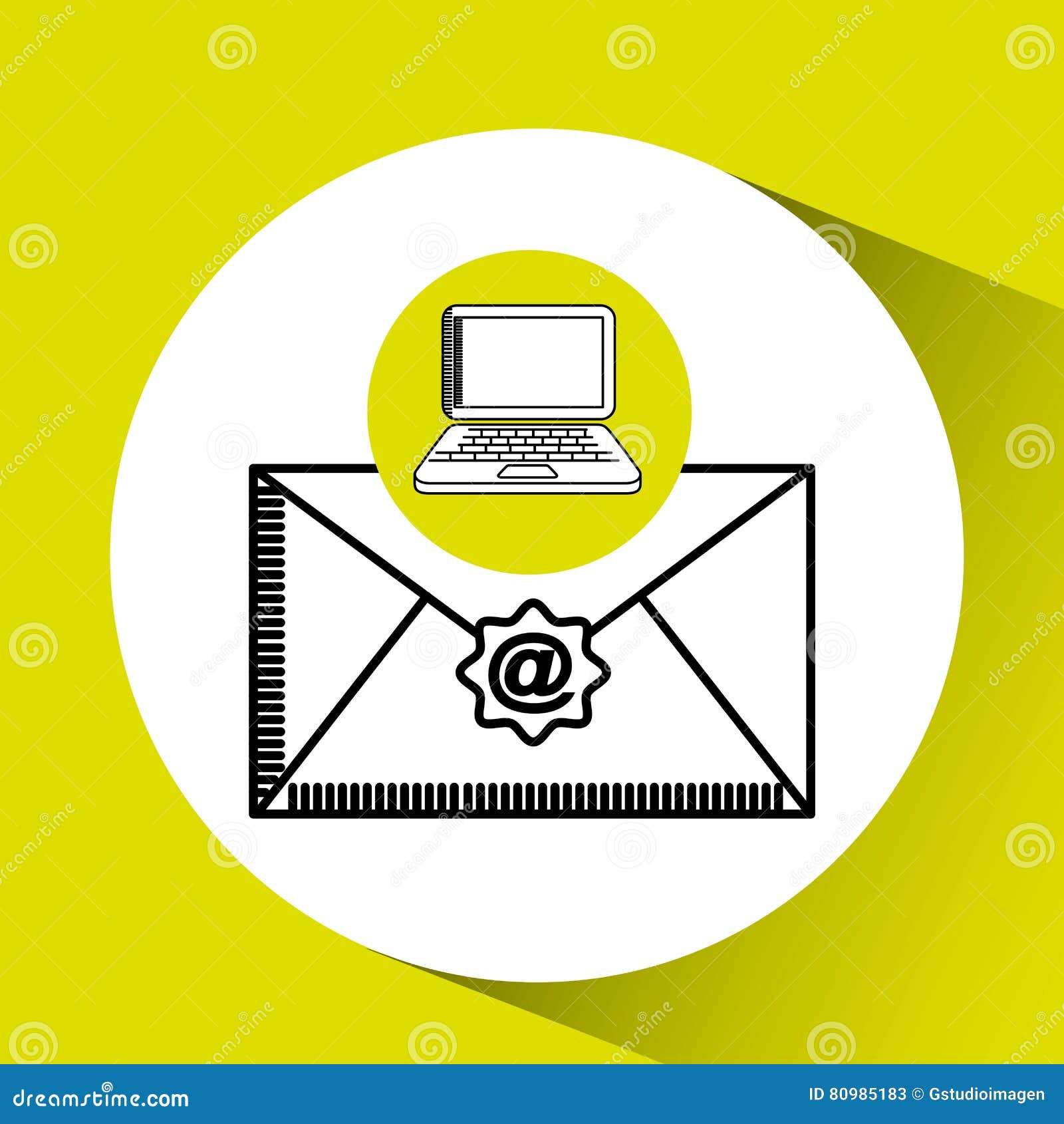 Laptop Email Concept Technology Message Graphic Stock Vector ...
