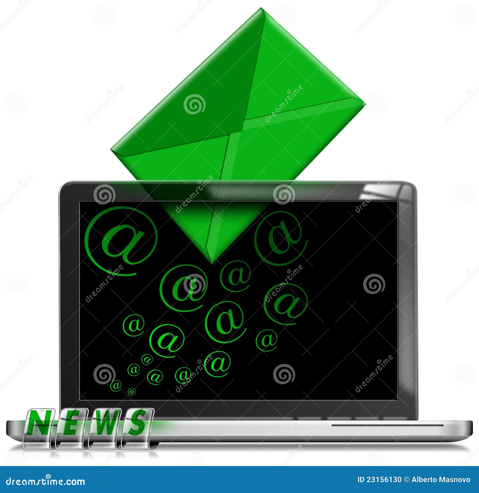 Laptop Email Newsletter Concept Stock Illustration - Illustration of ...