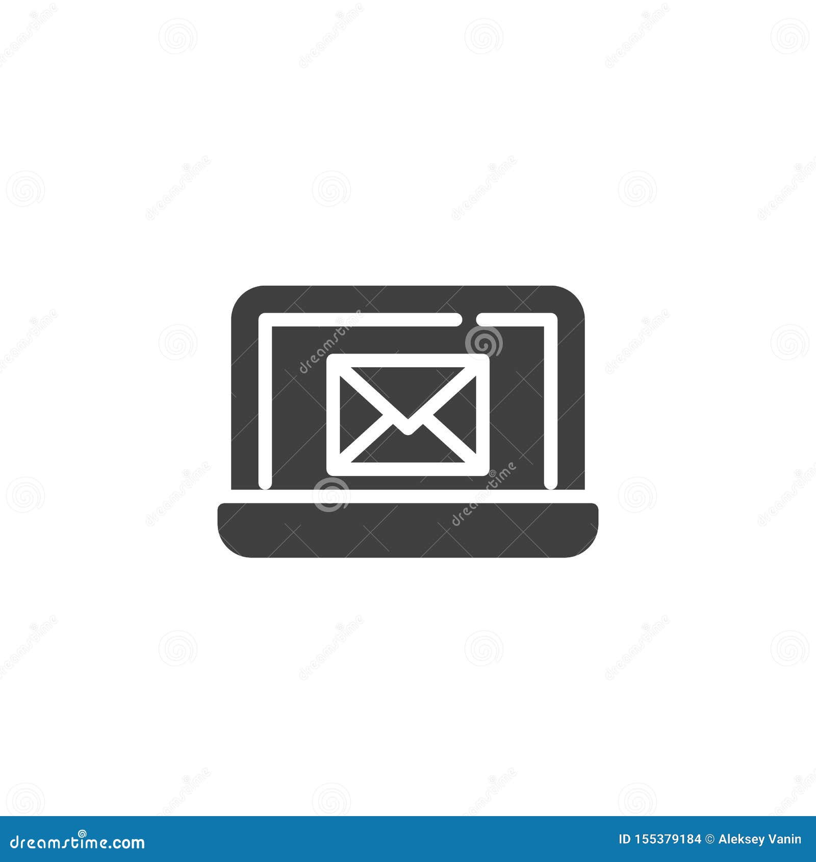 Laptop with Email Notification Vector Icon Stock Vector - Illustration ...