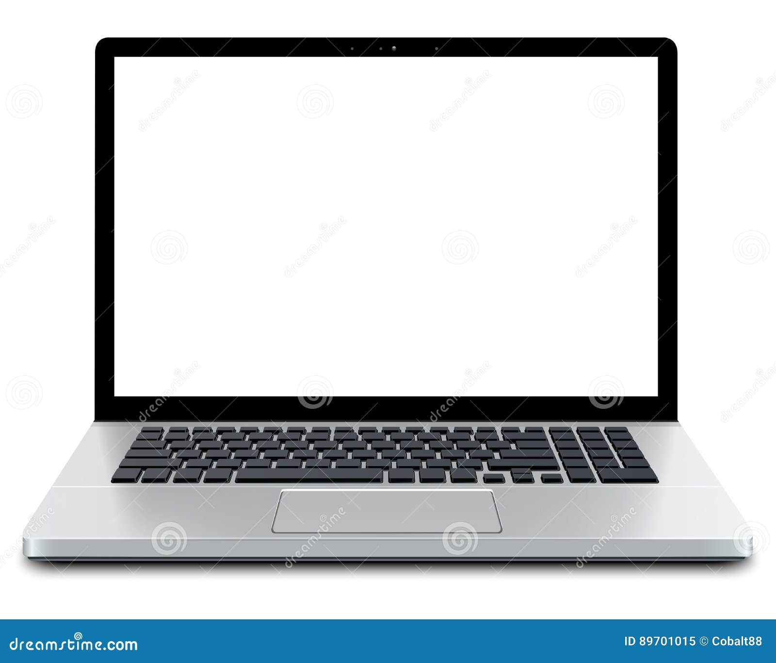 Laptop with empty screen stock vector. Illustration of icon - 89701015