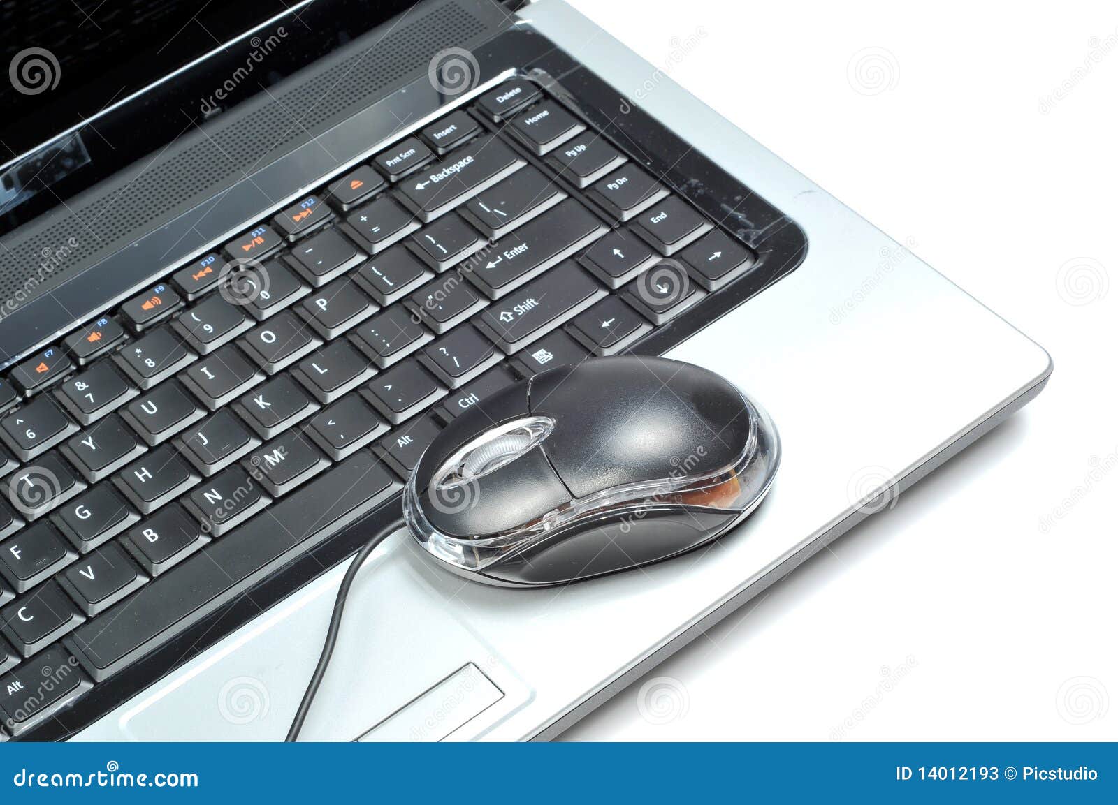 Laptop en muis stock afbeelding. Image of elektronika - 14012193