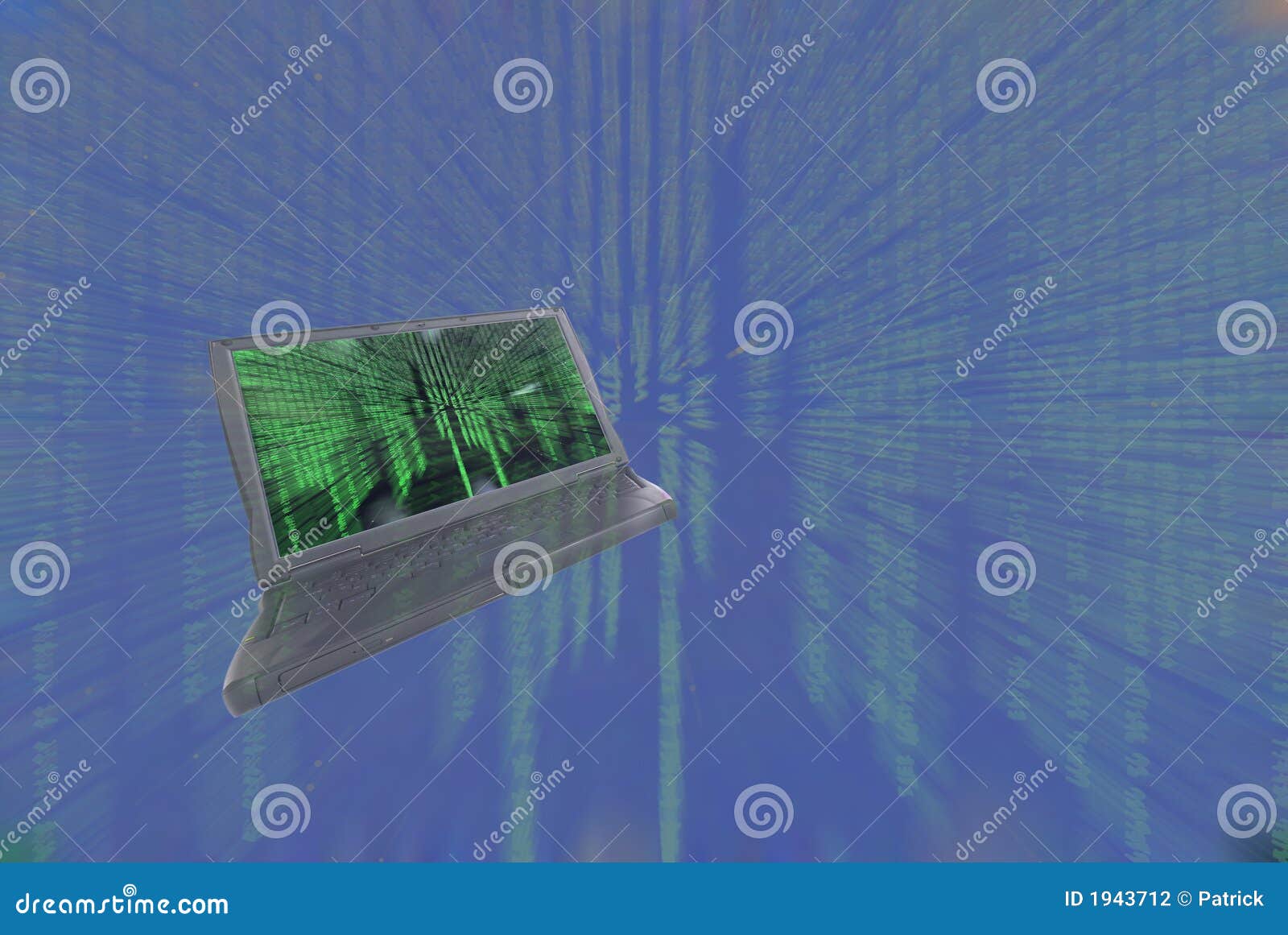 Laptop, enter the matrix stock illustration. Illustration of white ...