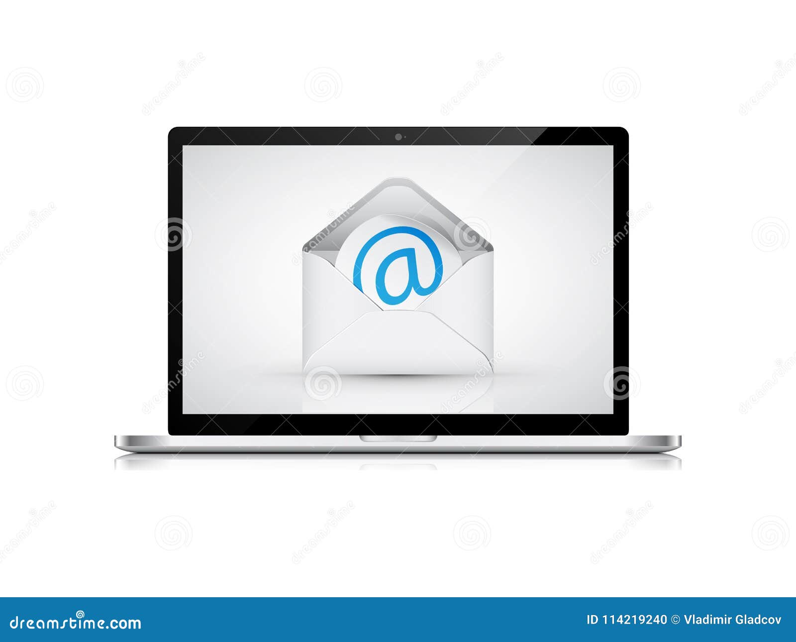 Laptop with Envelope and Email on Screen Stock Vector - Illustration of ...