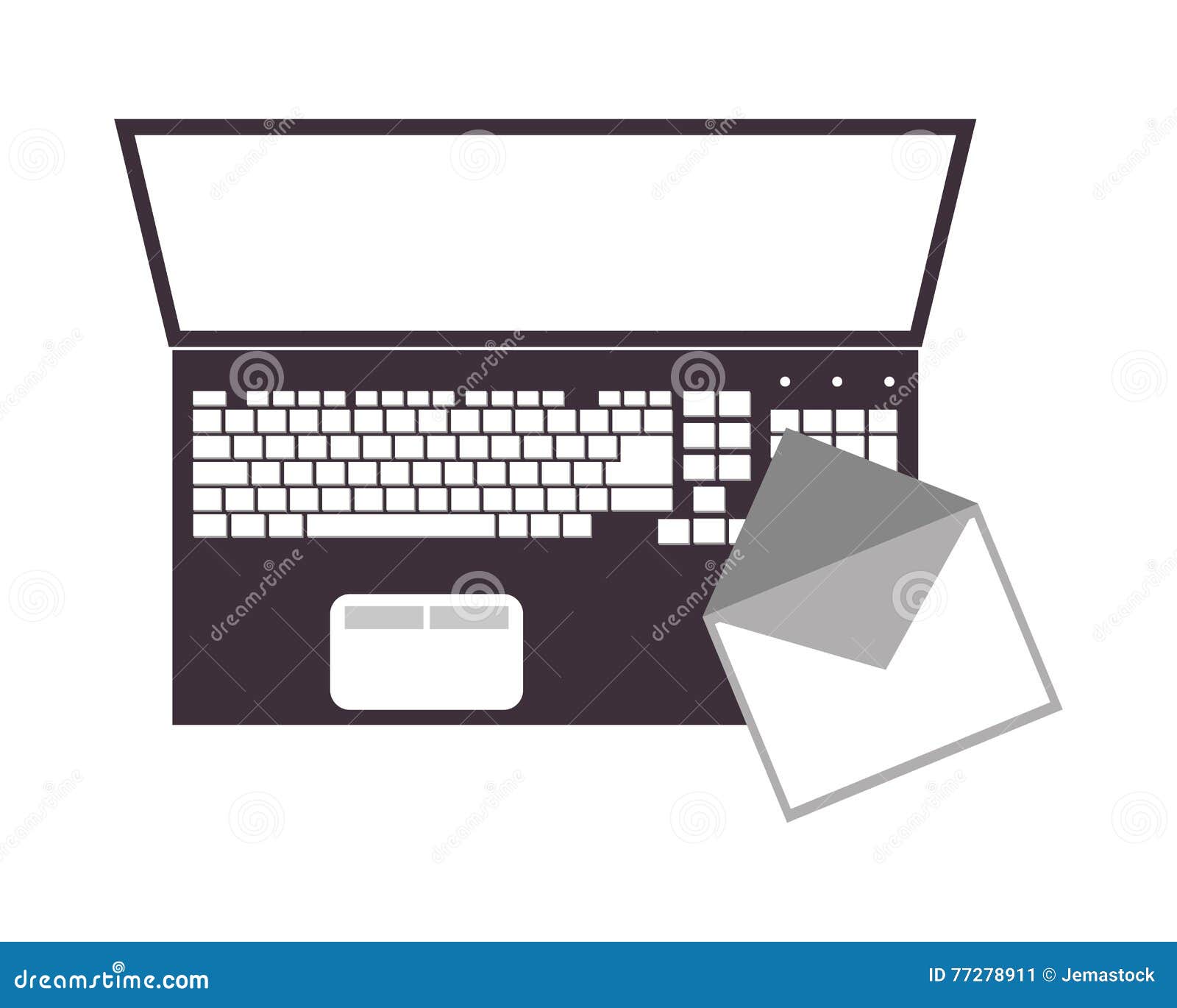 Laptop and envelope icon stock vector. Illustration of screen - 77278911