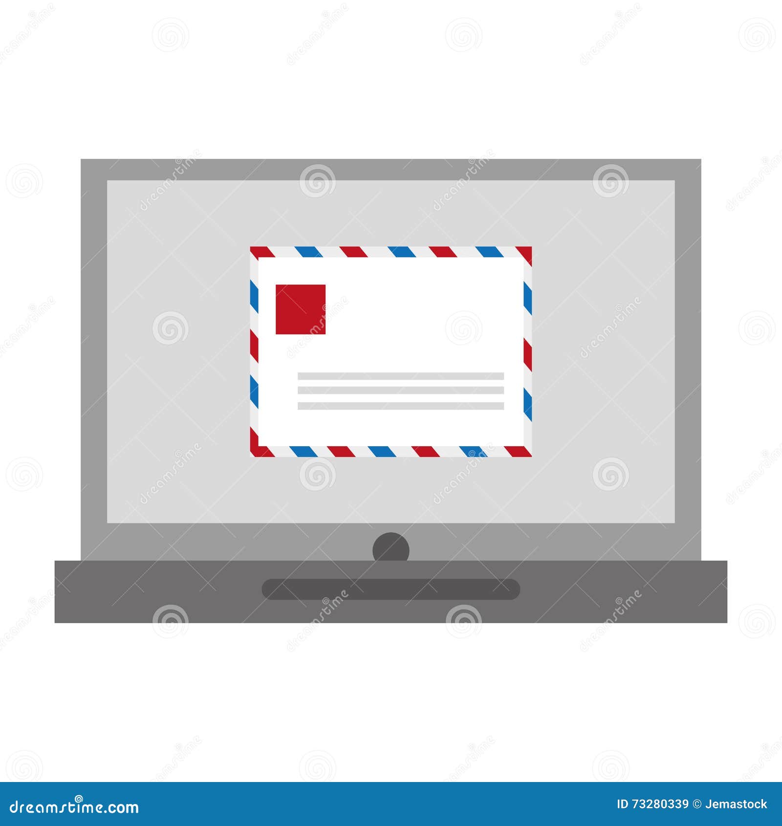 Laptop with Envelope , Illustration Stock Illustration - Illustration ...