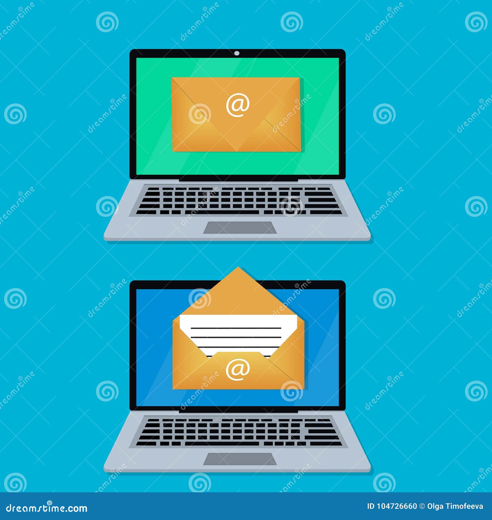 Sending and Receiving Email Stock Vector - Illustration of mailbox ... Sending and Receiving Email Stock Vector - Illustration of mailbox ...