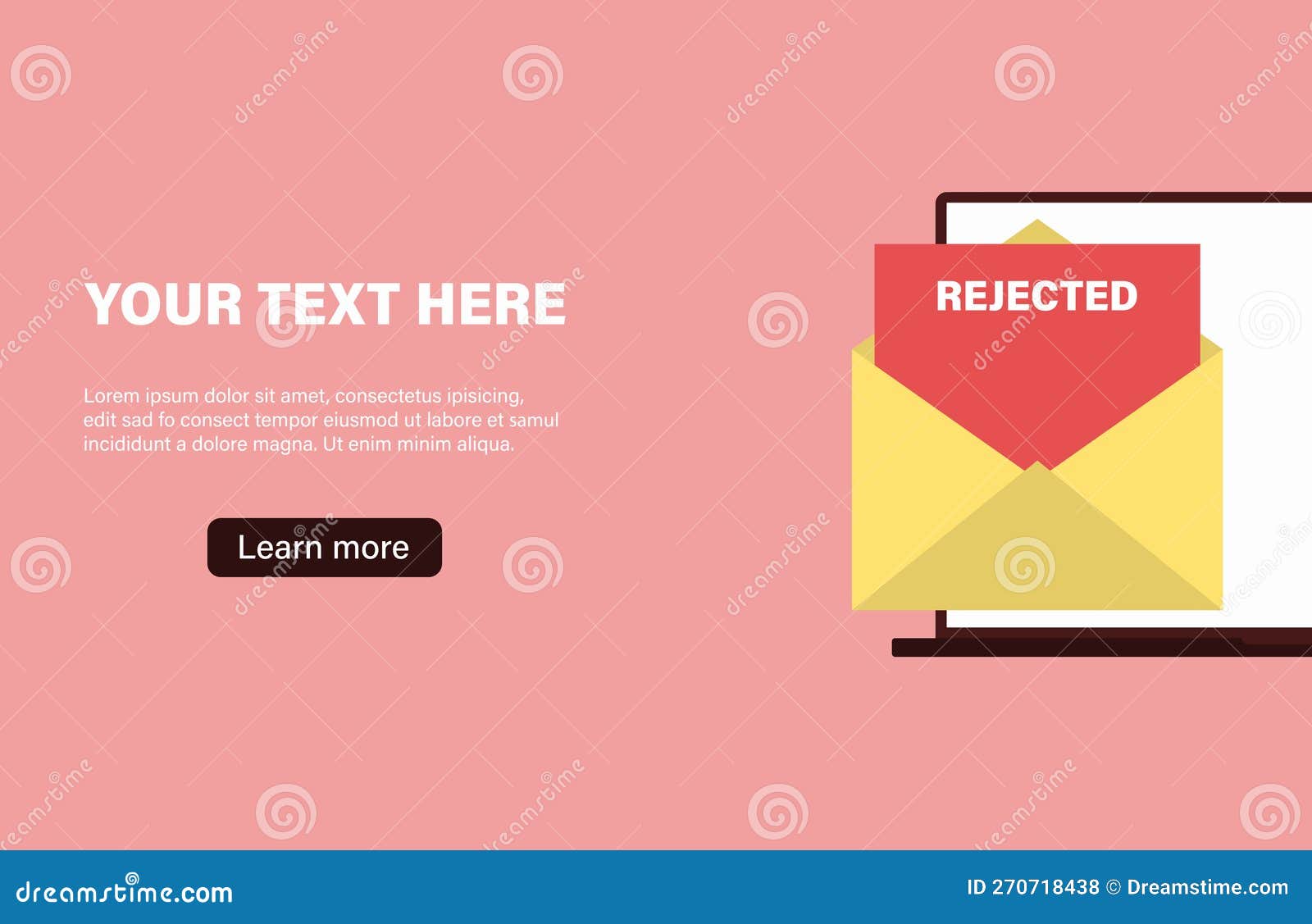 Laptop and Envelope with Rejected Letter Stock Vector - Illustration of ...