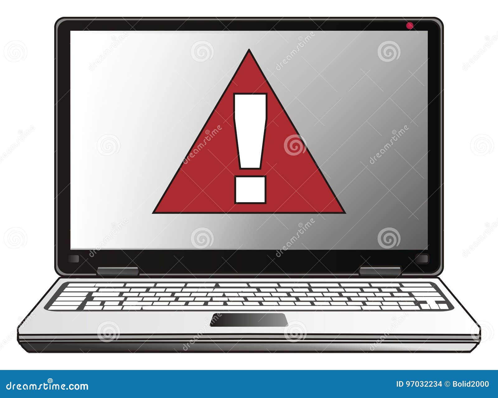 Laptop and error stock illustration. Illustration of computer - 97032234