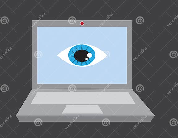 Laptop Eye stock vector. Illustration of keyboard, defend - 46693382