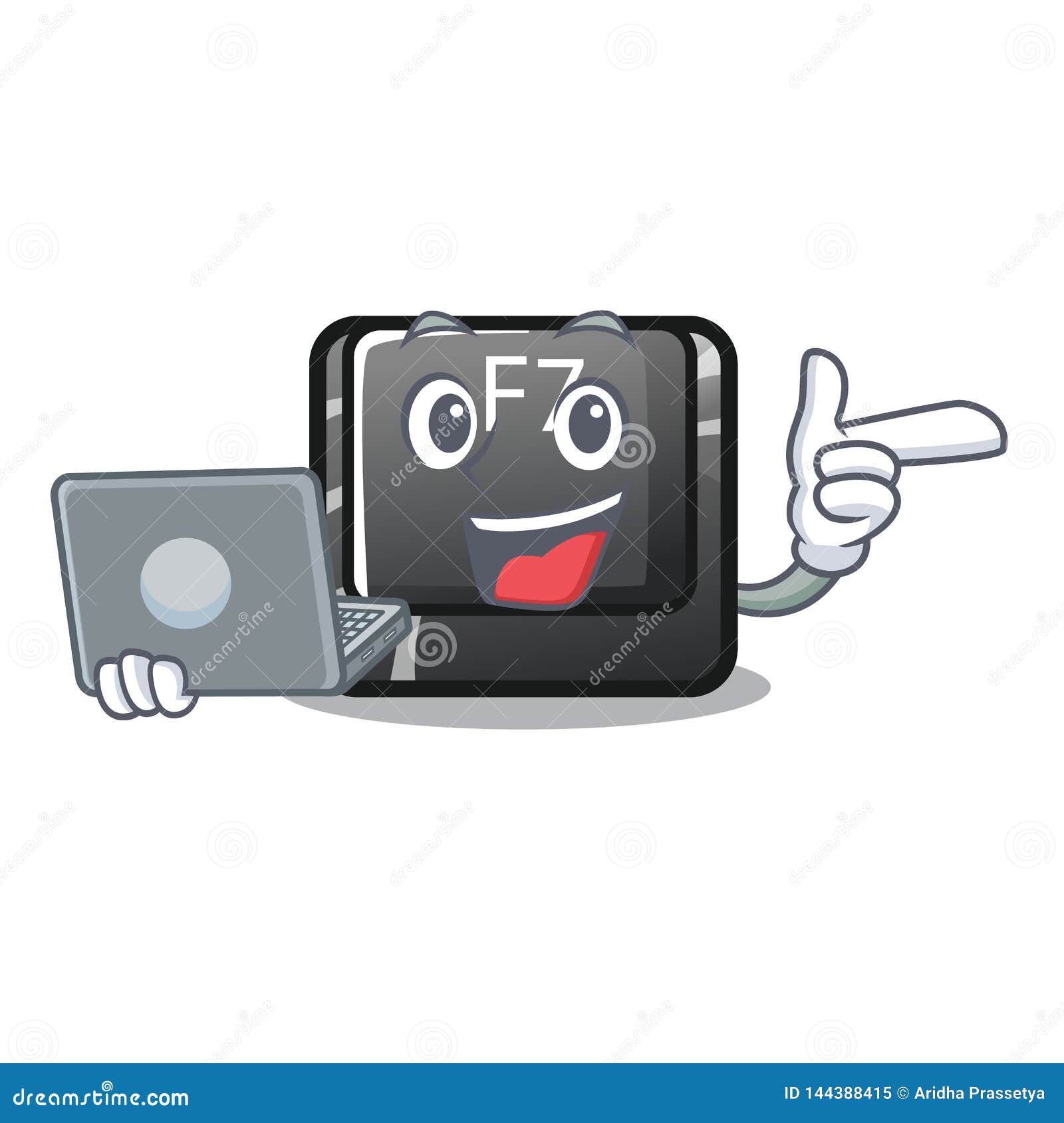 With Laptop F7 Button Installed on Cartoon Keyboard Stock Vector ...