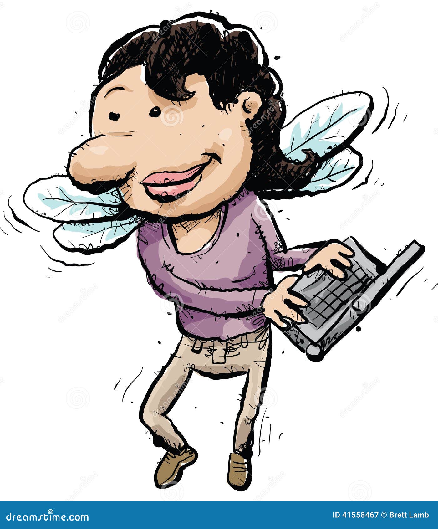 Laptop Fairy stock illustration. Illustration of woman - 41558467