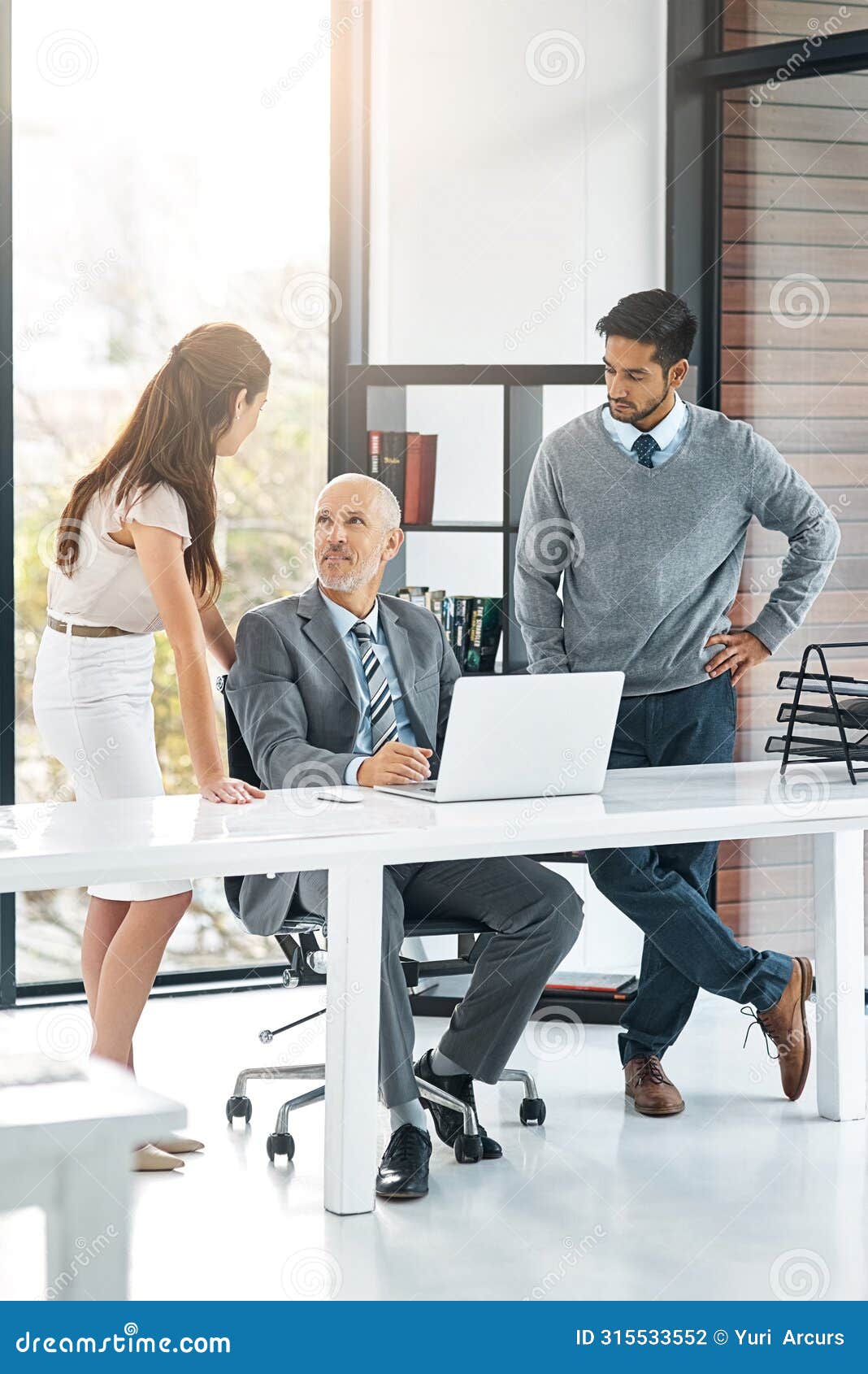 Laptop, Feedback and Teamwork in Office, Question and Collaboration ...