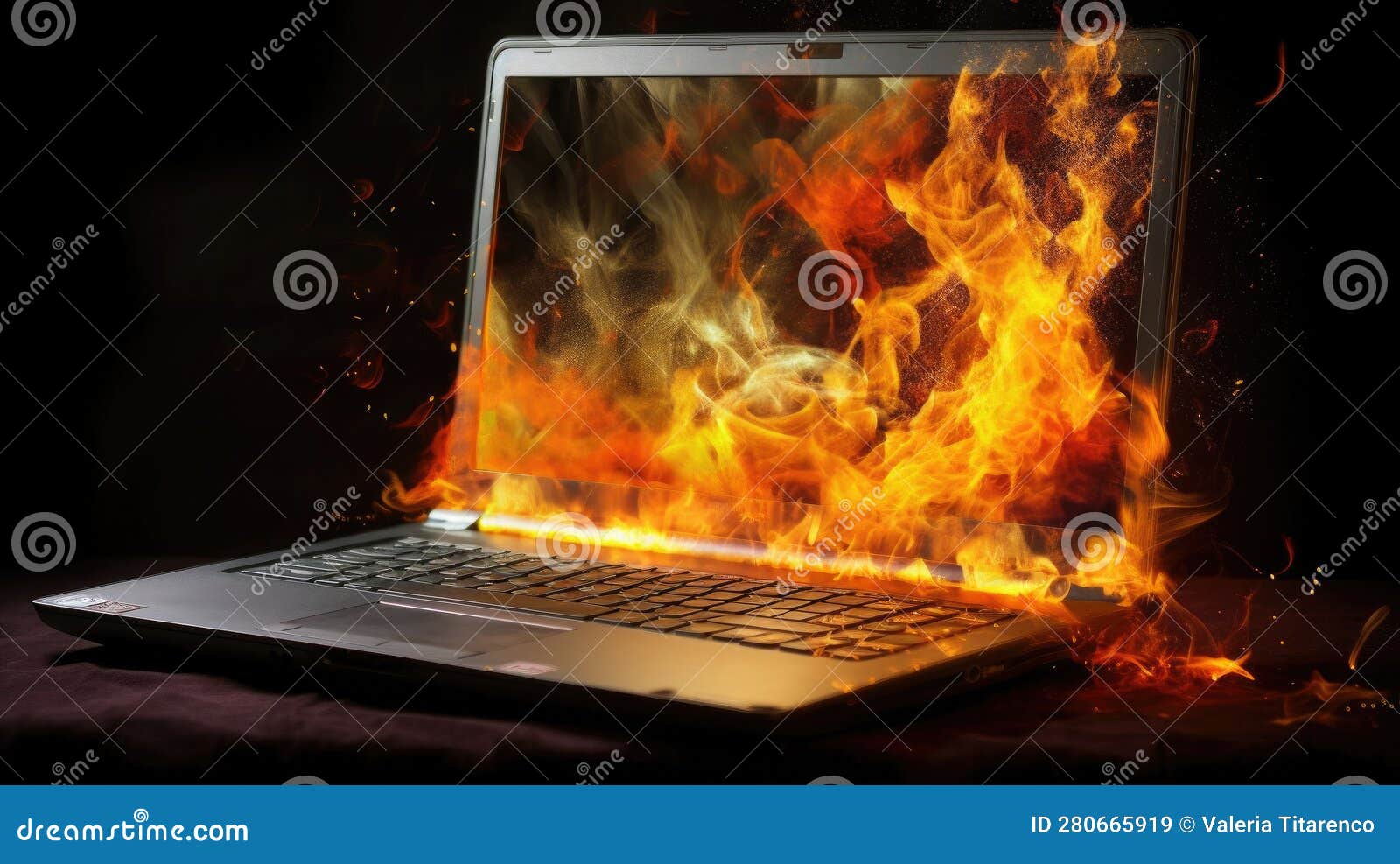 The Laptop is on Fire, Destroyed, Overheated after the Game Stock ...