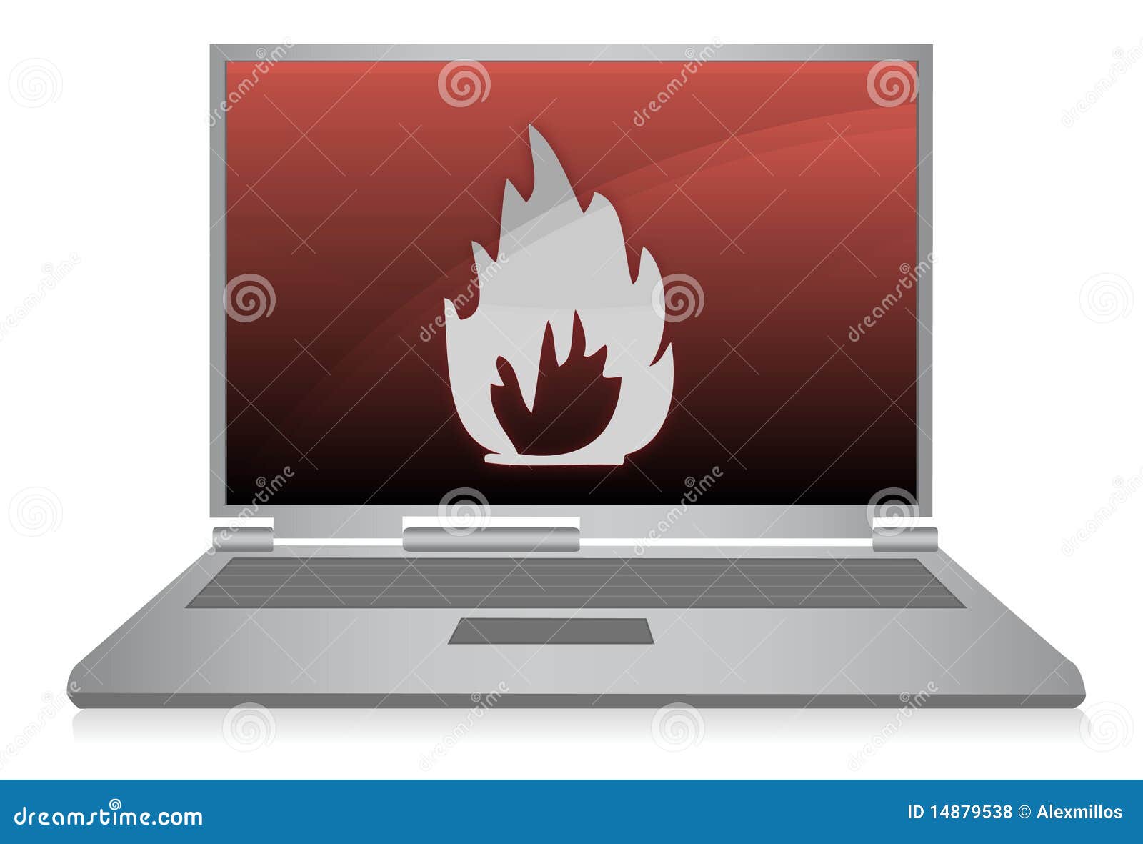 Computer On Fire Clipart