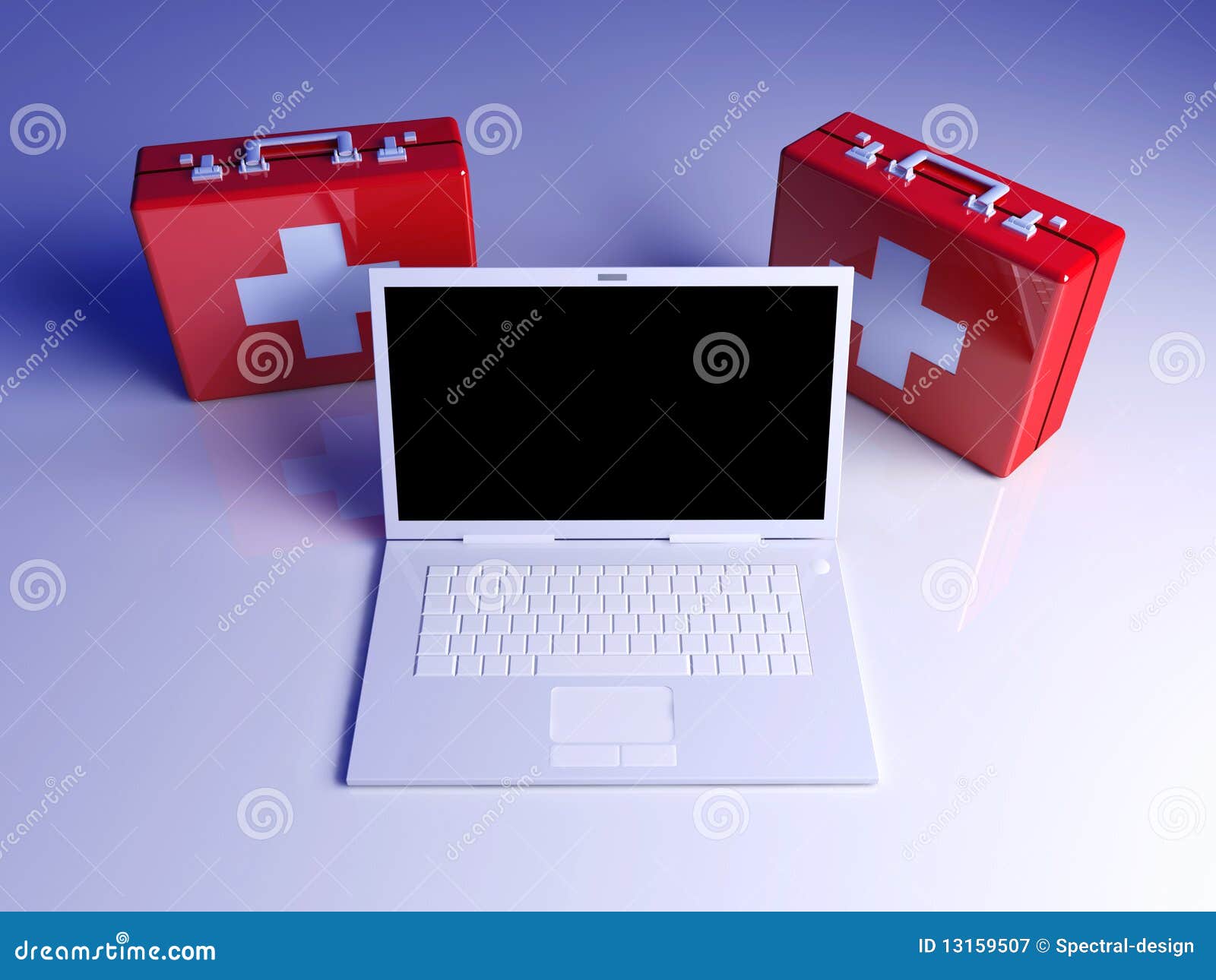 Laptop First aid stock illustration. Illustration of hardware - 13159507